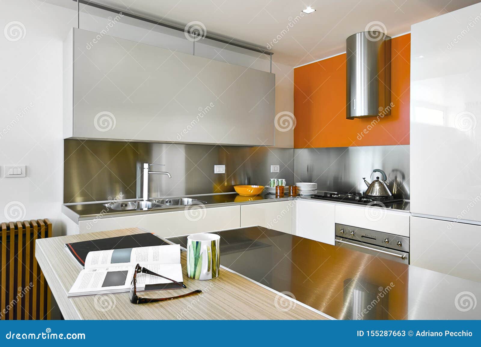 Interiors Shots of a Modern Kitchen Stock Image - Image of people ...