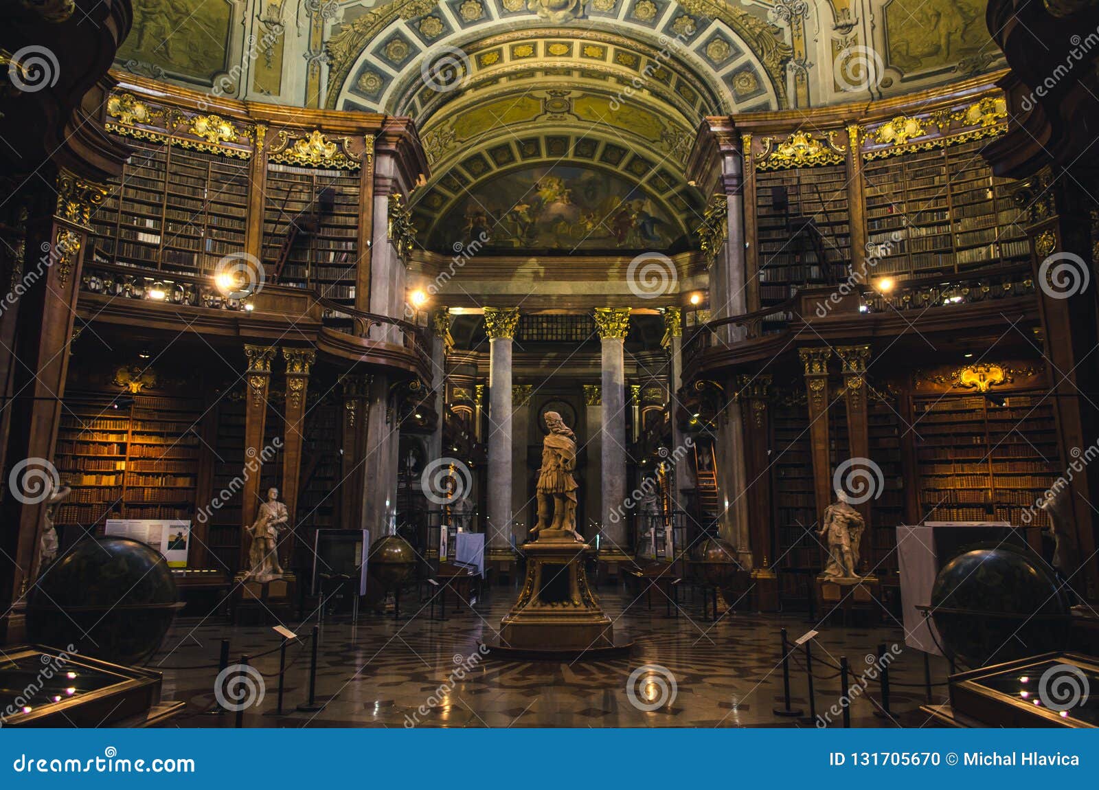 Interiors of the State Hall of the Austrian National Library. Editorial ...