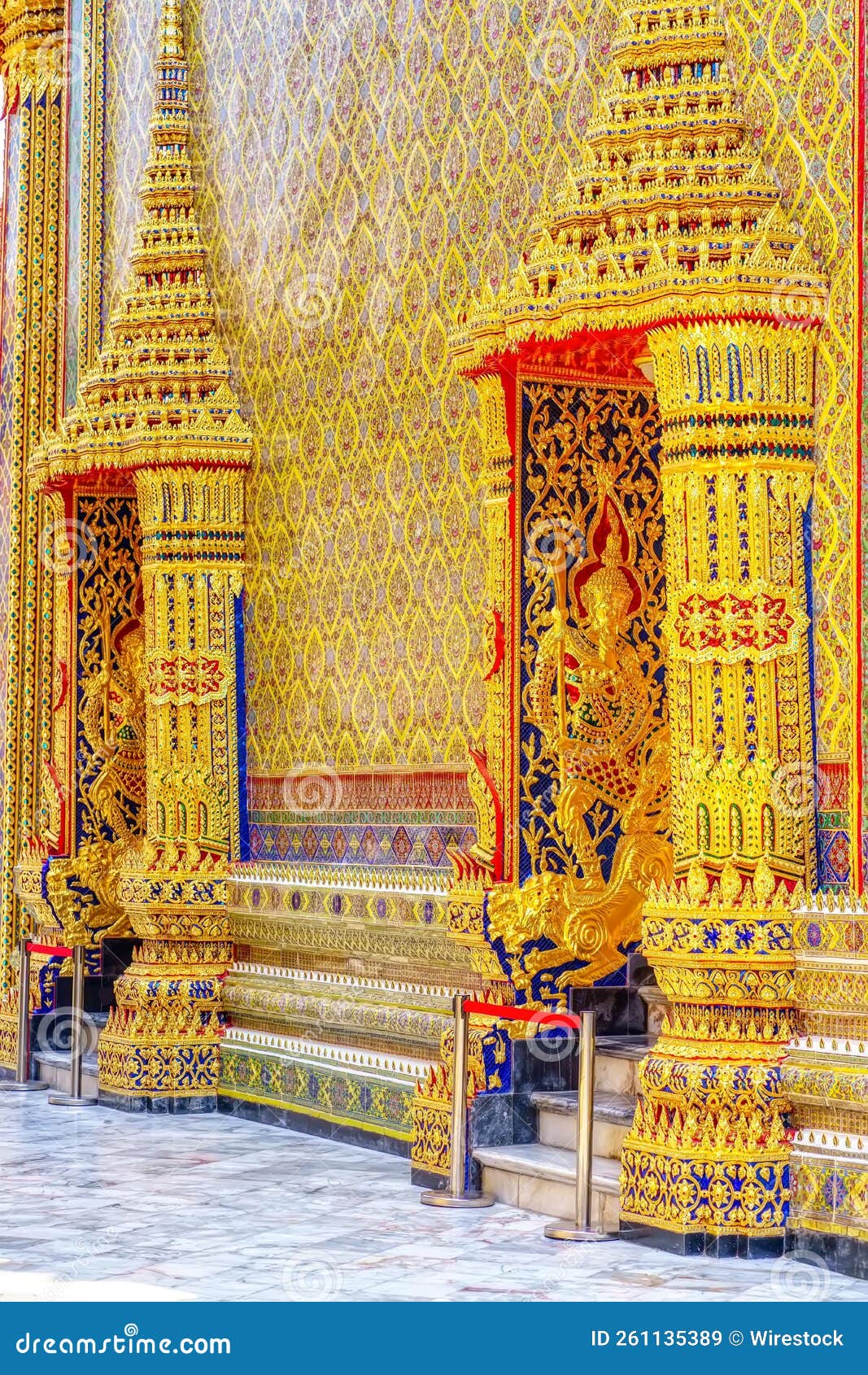 Interiors of the Wat Ratchabophit Palace in Thailand Stock Image ...