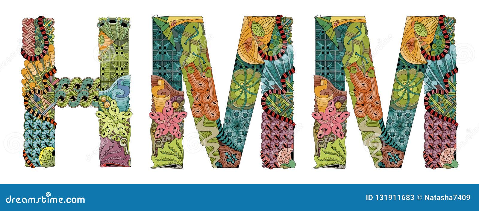 Interjection HMM. Vector Zentangle Object for Decoration Stock Vector ...