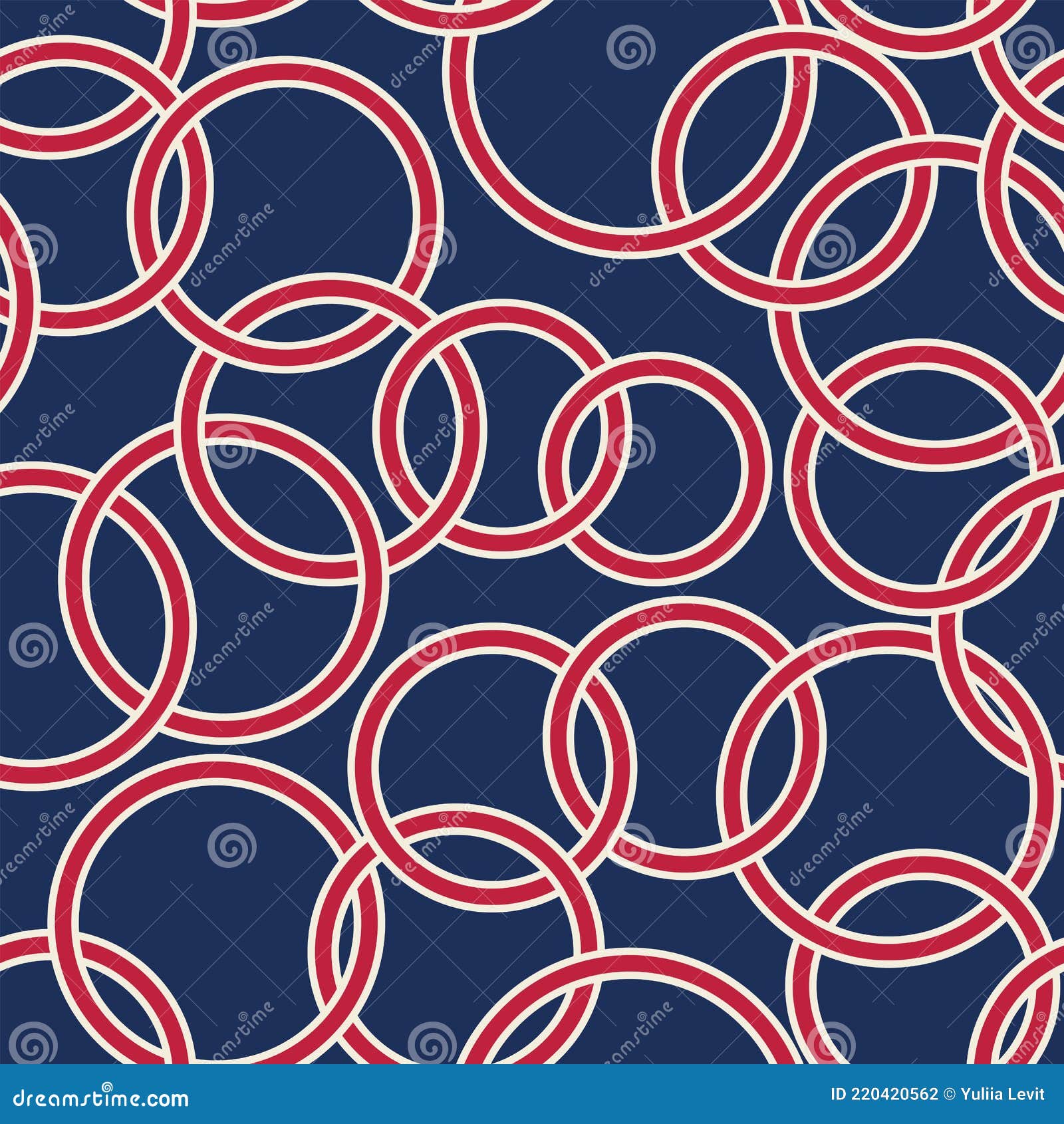 Interlaced Circles Seamless Pattern Stock Vector - Illustration of ...