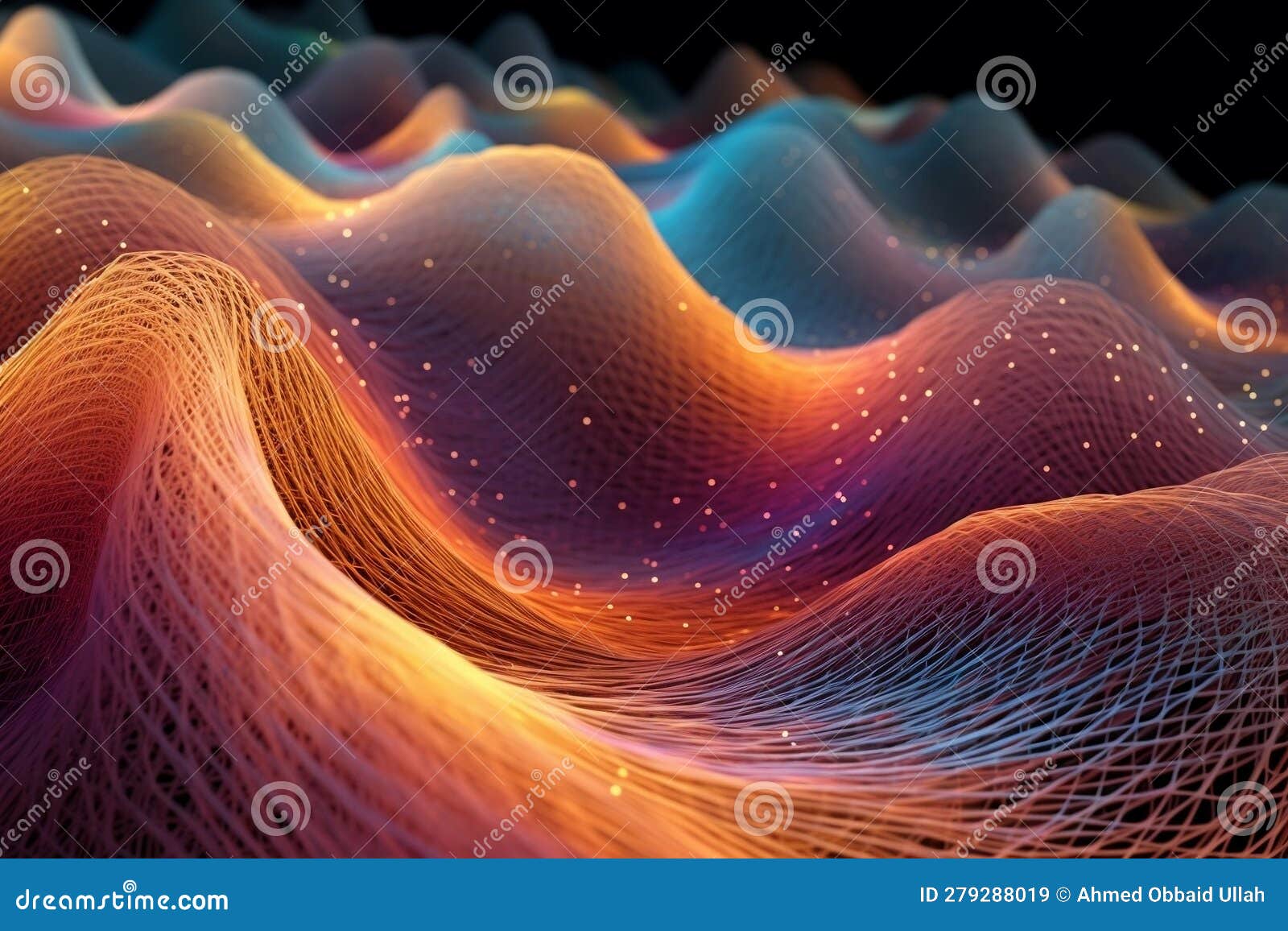 Interlaced String Field: a Big Data Concept. Generative AI Stock Image ...