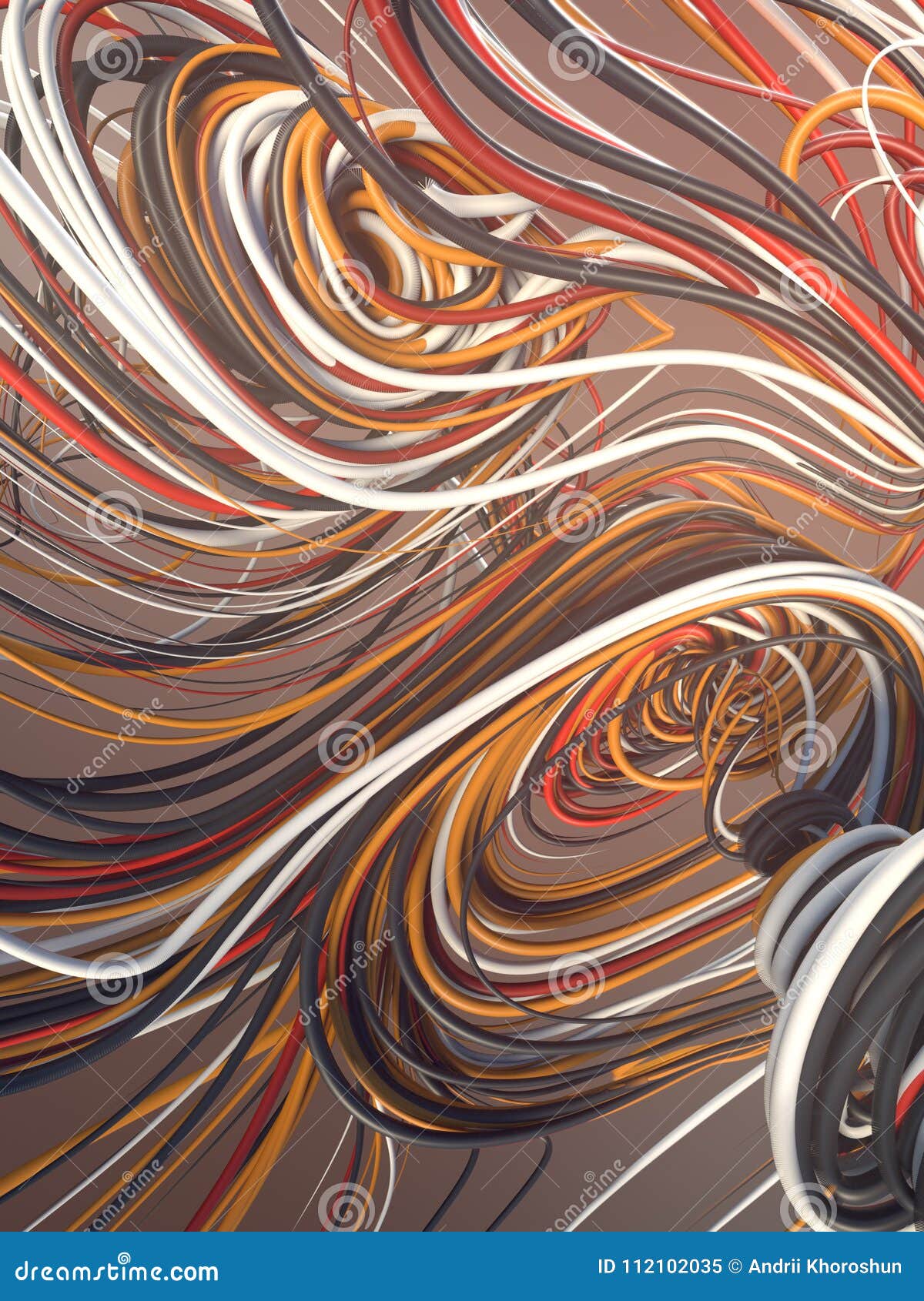 Interlacing Abstract Colored Curves. 3D Rendering Stock Illustration ...