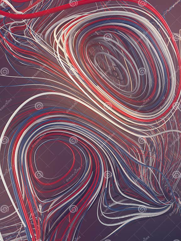 Interlacing Abstract Multi Coloured Curves. 3D Rendering Stock ...