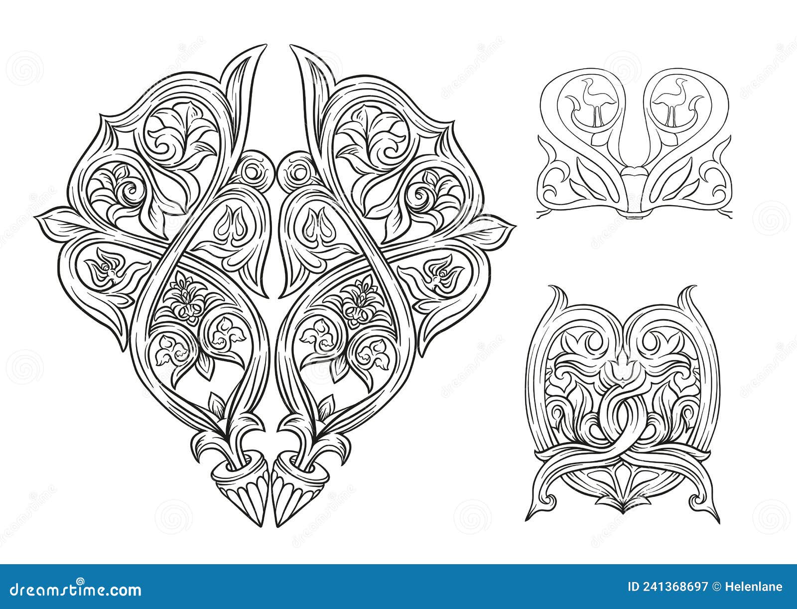 Interlacing Abstract Ornament in the Medieval, Romanesque Style Stock ...
