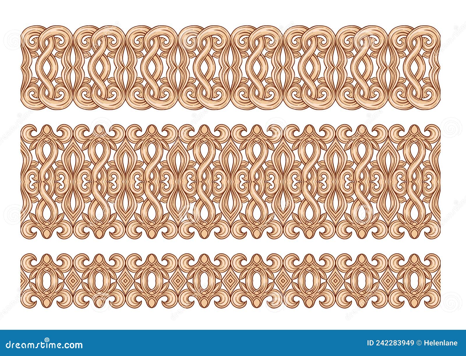 Interlacing Abstract Ornament in the Medieval, Romanesque Style. Stock ...