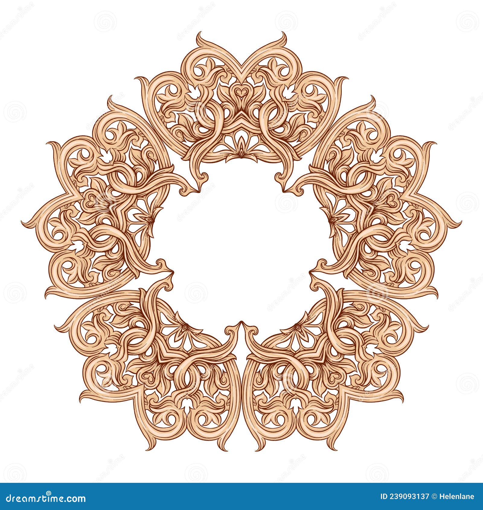 Medieval Circular Panel Is A Design Found In Laon, Vintage Engraving ...