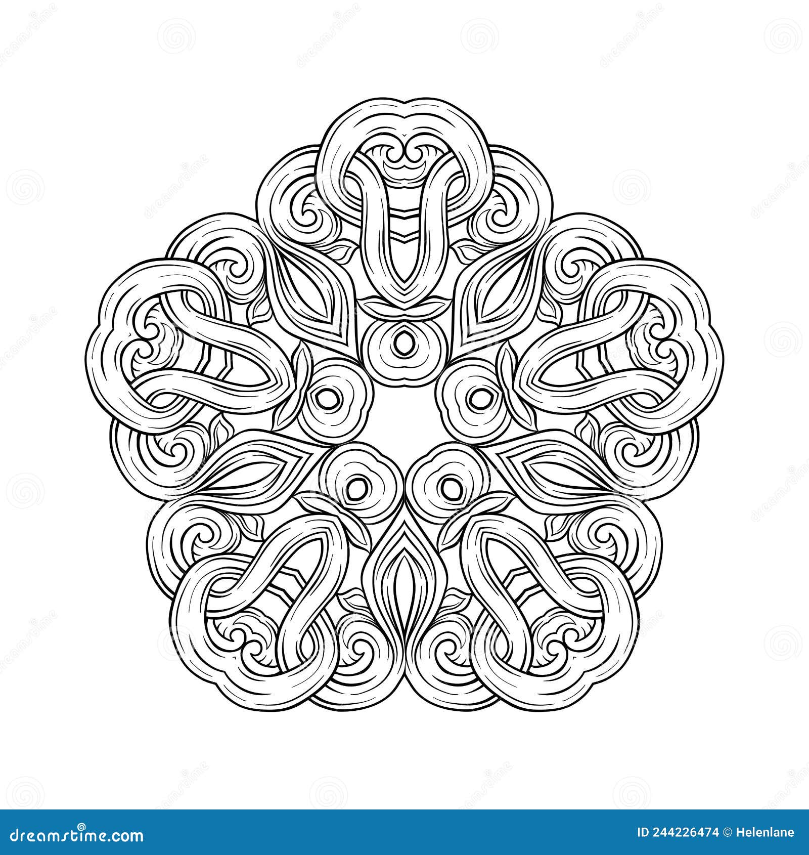 Interlacing Circular Abstract Ornament in the Medieval, Stock Vector ...