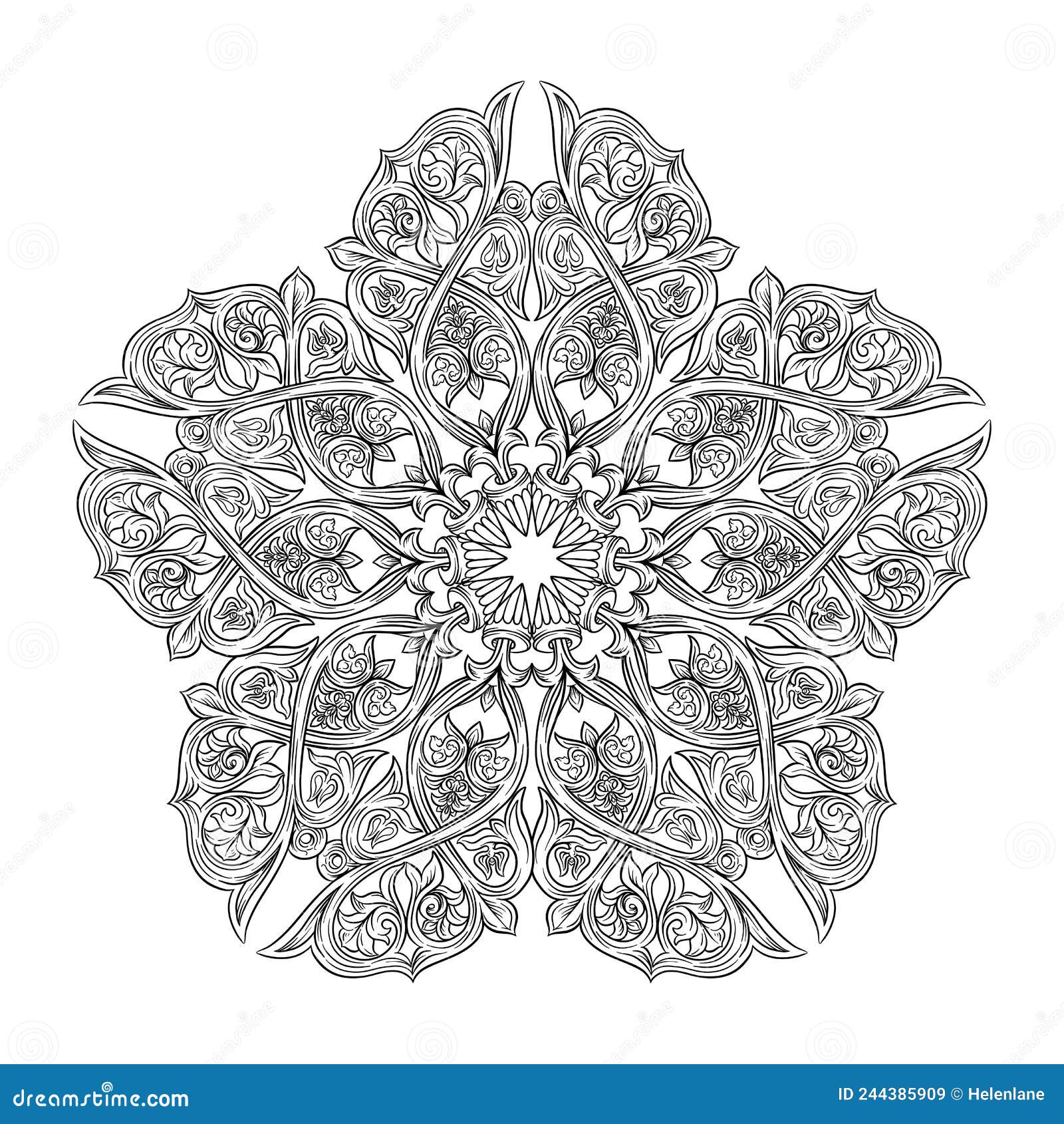 Interlacing Circular Abstract Ornament in the Medieval, Stock Vector ...