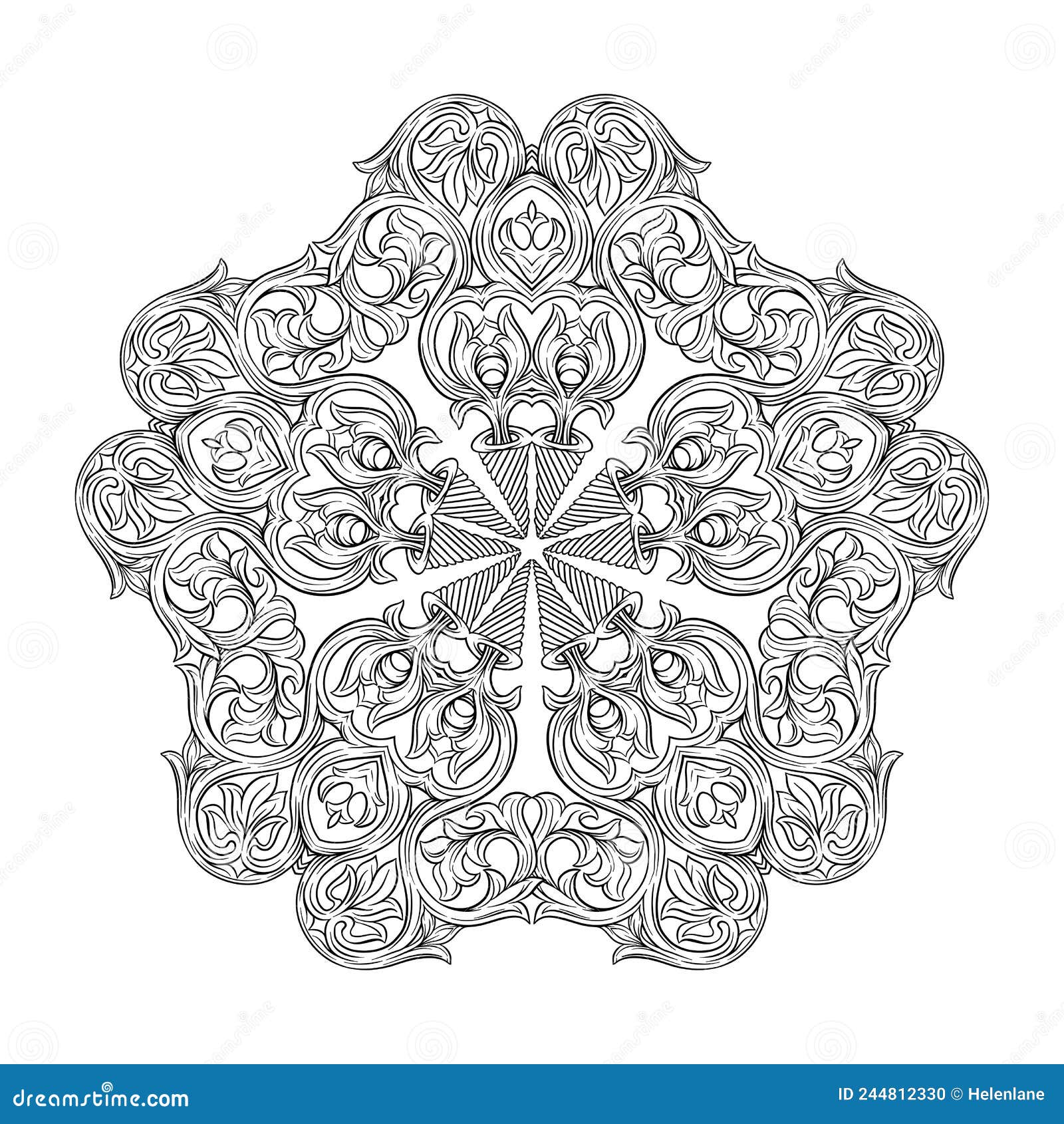 Interlacing Circular Abstract Ornament in the Medieval, Stock Vector ...