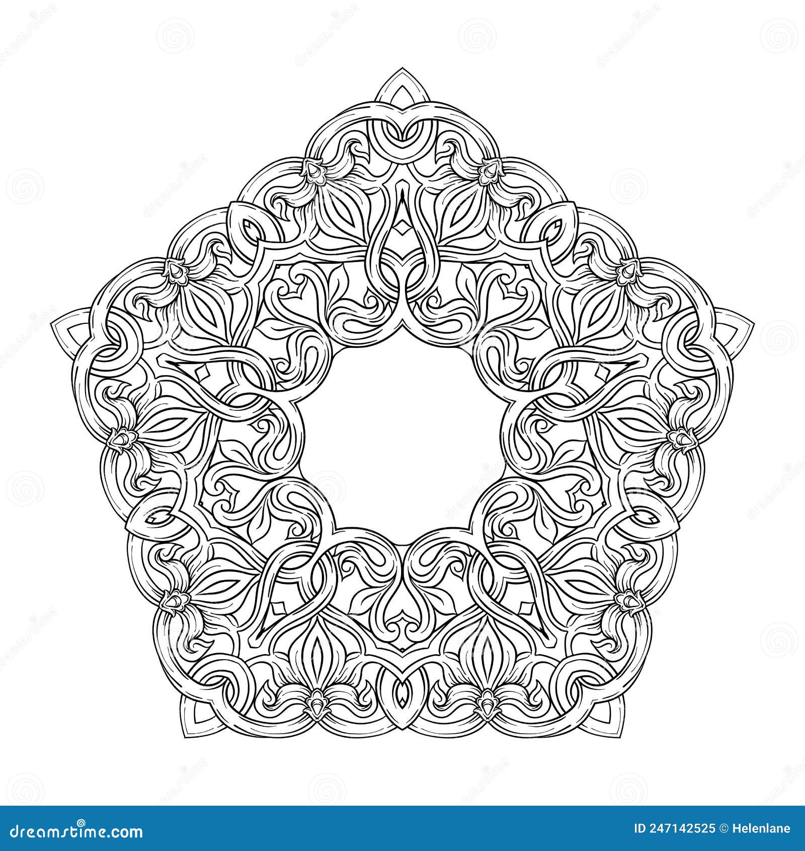 Interlacing Circular Abstract Ornament in the Medieval, Stock Vector ...