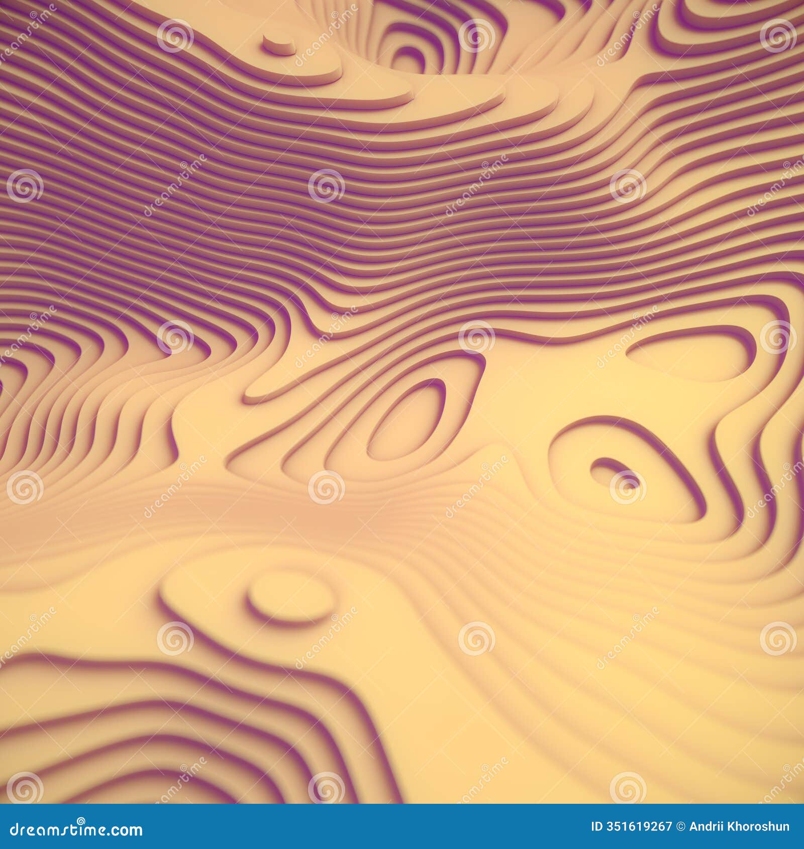 Interlacing Complex Wavy Yellow-orange Pattern. 3d Rendering ...