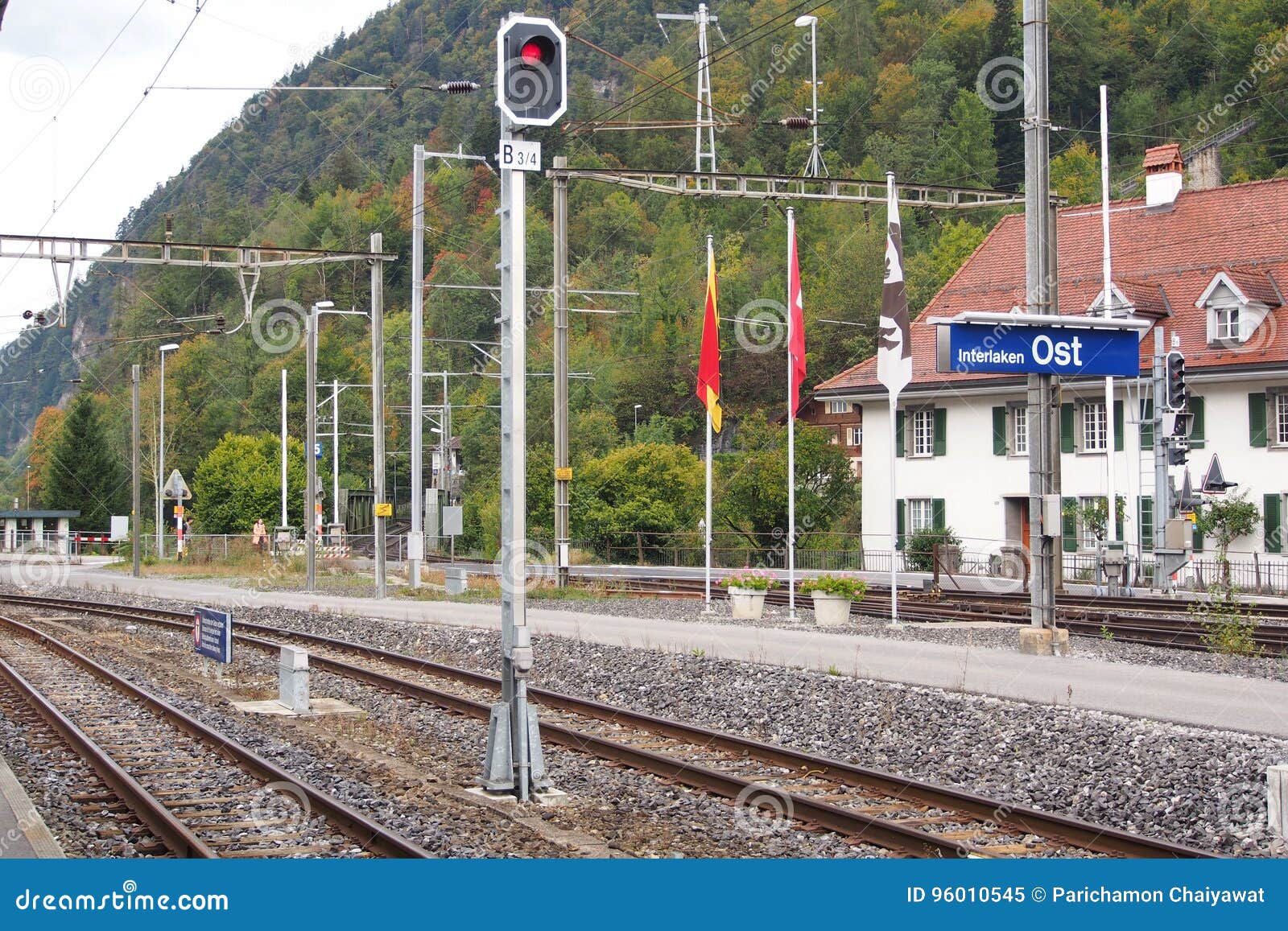 Interlaken station stock image. Image of interlaken, train - 96010545