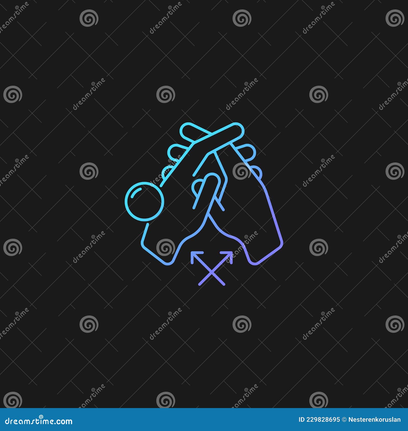 Interlink Fingers Gradient Vector Icon for Dark Theme Stock Vector ...