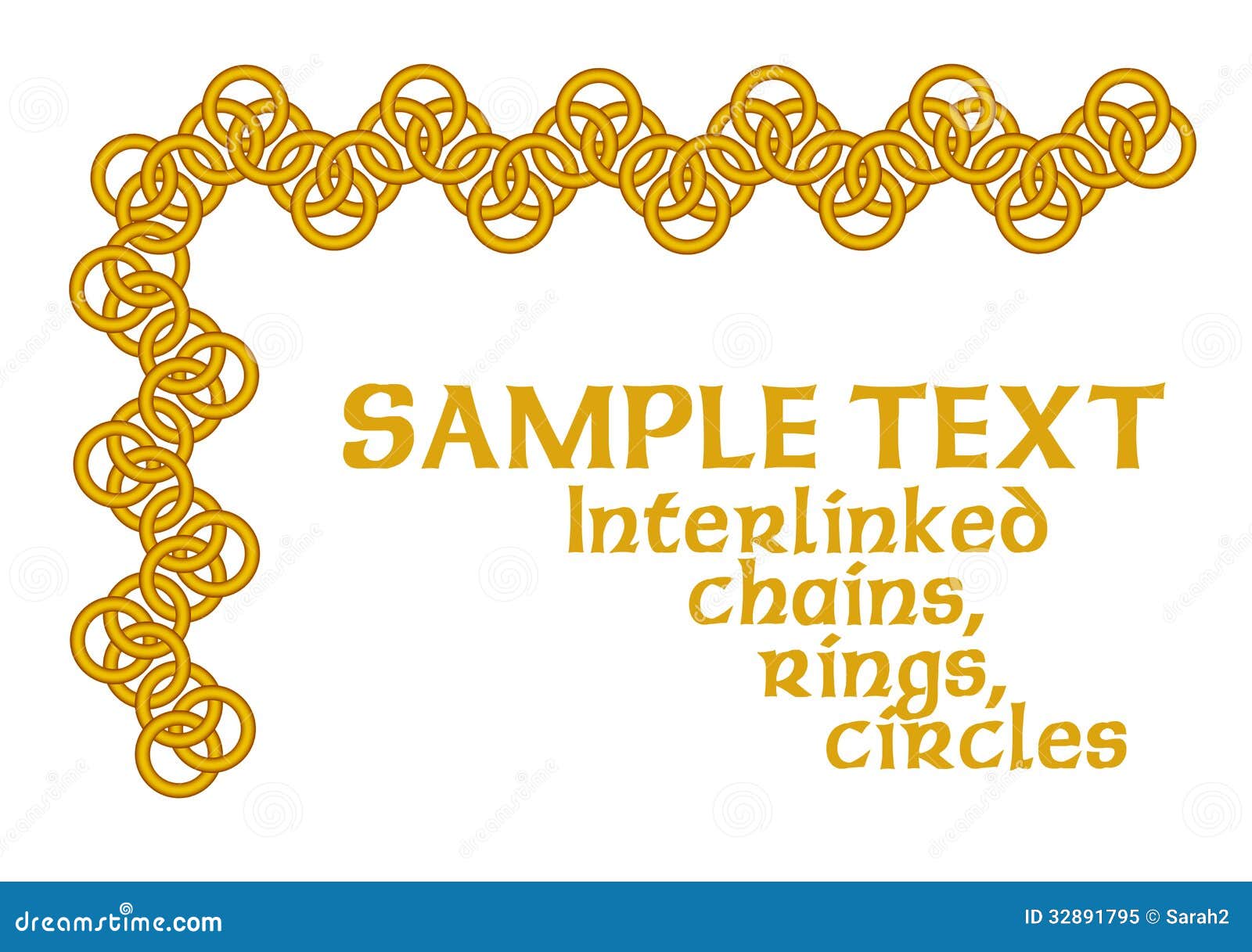 Interlinked Gold Chains, Circles, Rings - Frame, C Stock Illustration ...