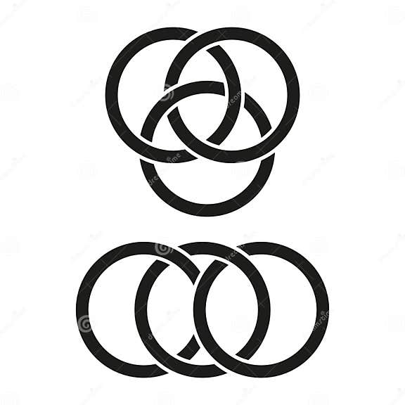 Interlinked Rings Icon. Geometric Ring Pattern. Minimalist Circle ...