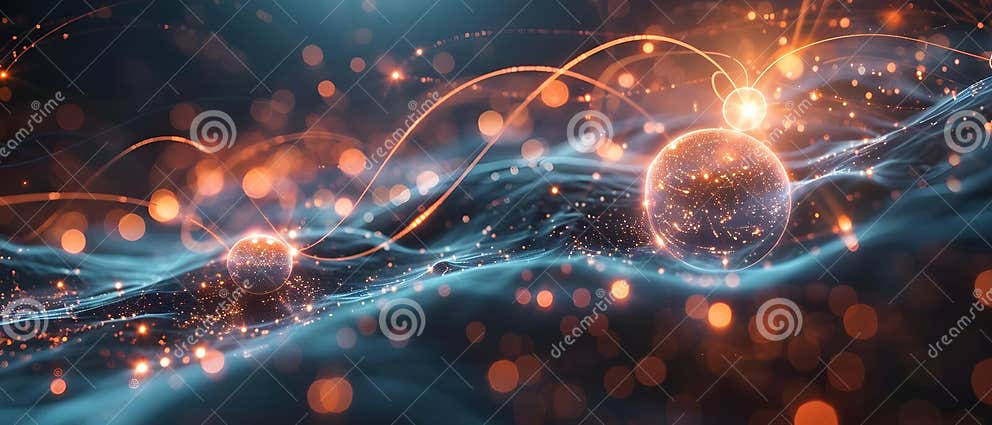 Interlinked Spheres of Quantum Data Flow. Concept Quantum Computing ...