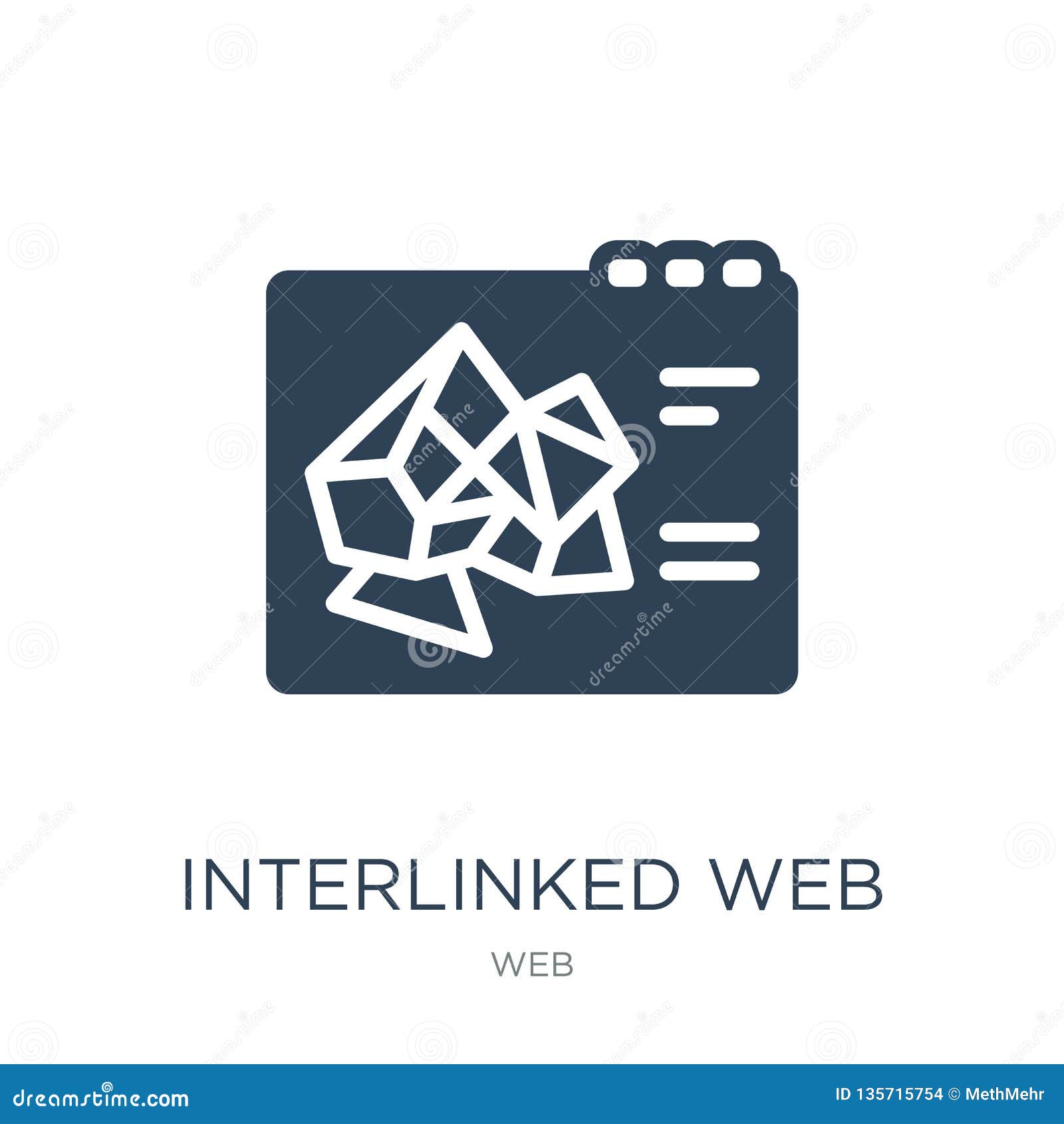 Interlinked Web Icon in Trendy Design Style. Interlinked Web Icon ...