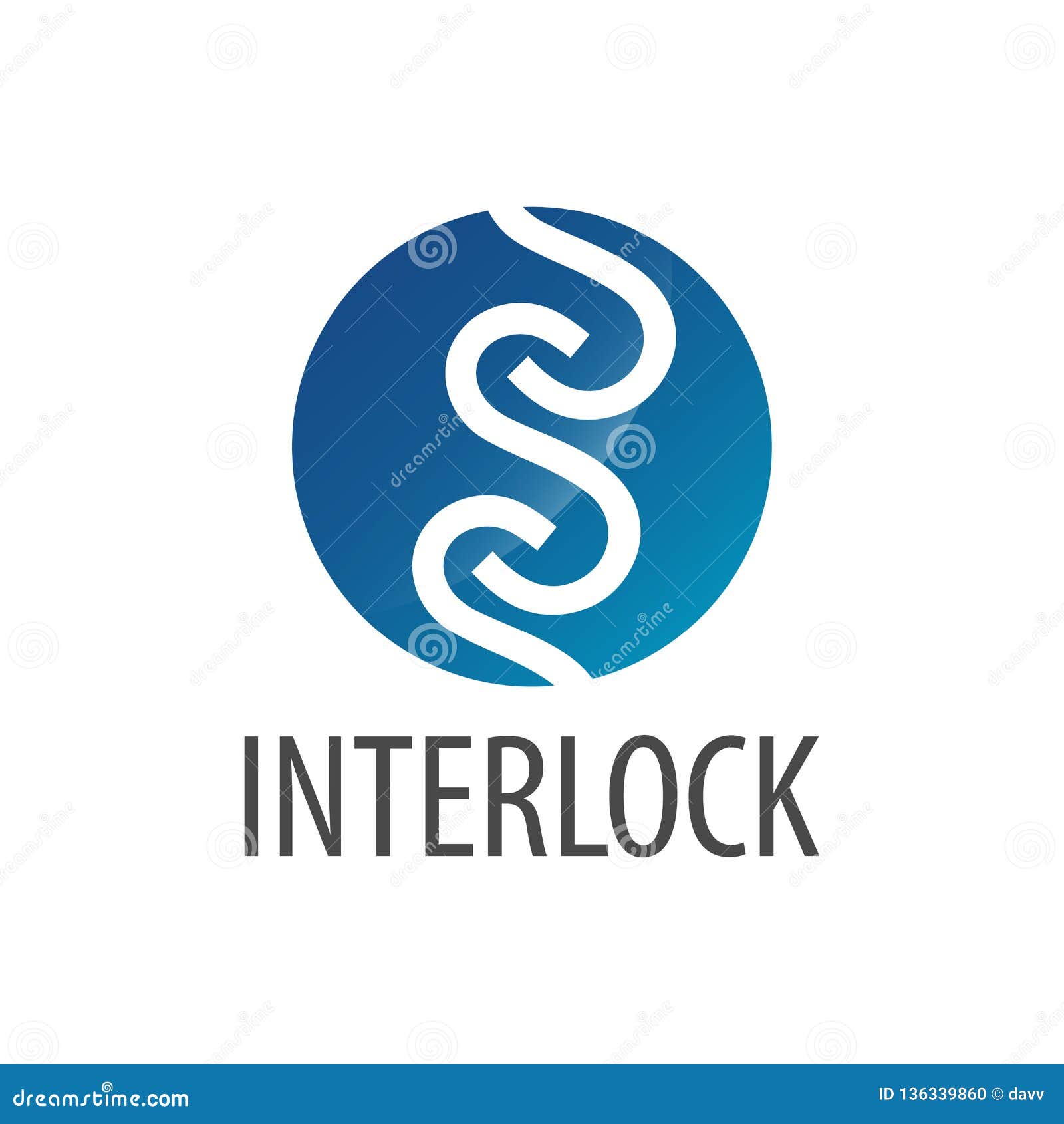 Interlock. Blue Circle Initial Letter S Logo Concept Design Template ...