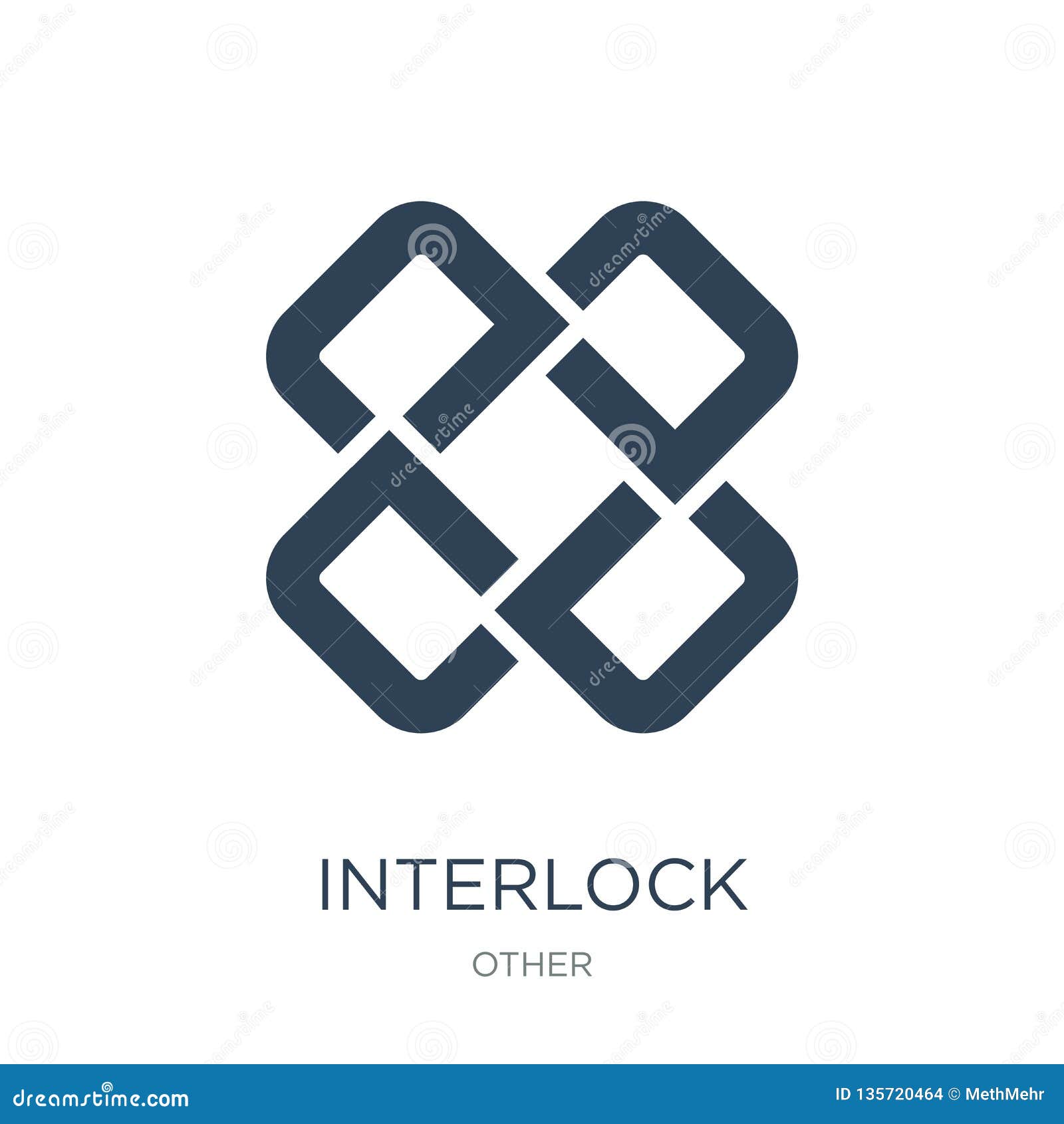 Interlock Icon In Trendy Design Style Interlock Icon Isolated On White