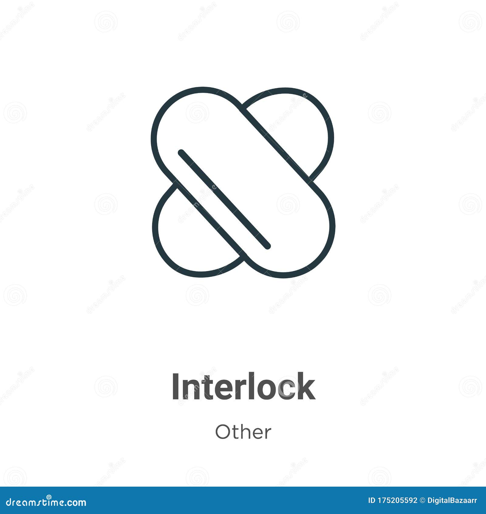 Interlock Outline Vector Icon. Thin Line Black Interlock Icon, Flat ...