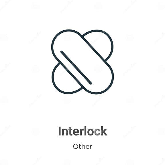Interlock Outline Vector Icon. Thin Line Black Interlock Icon, Flat ...