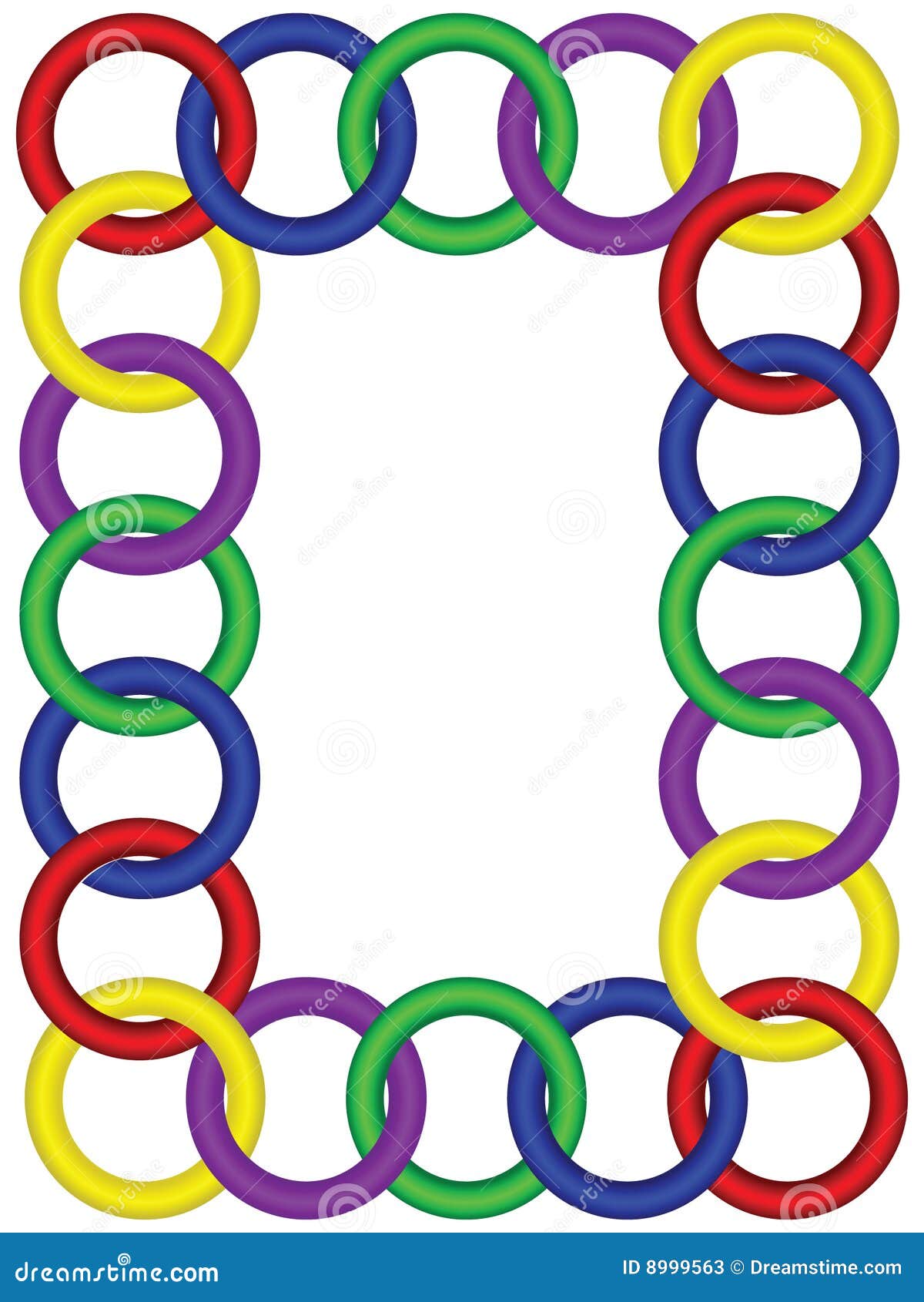 Interlocked 3d ring frame stock vector. Illustration of yellow - 8999563