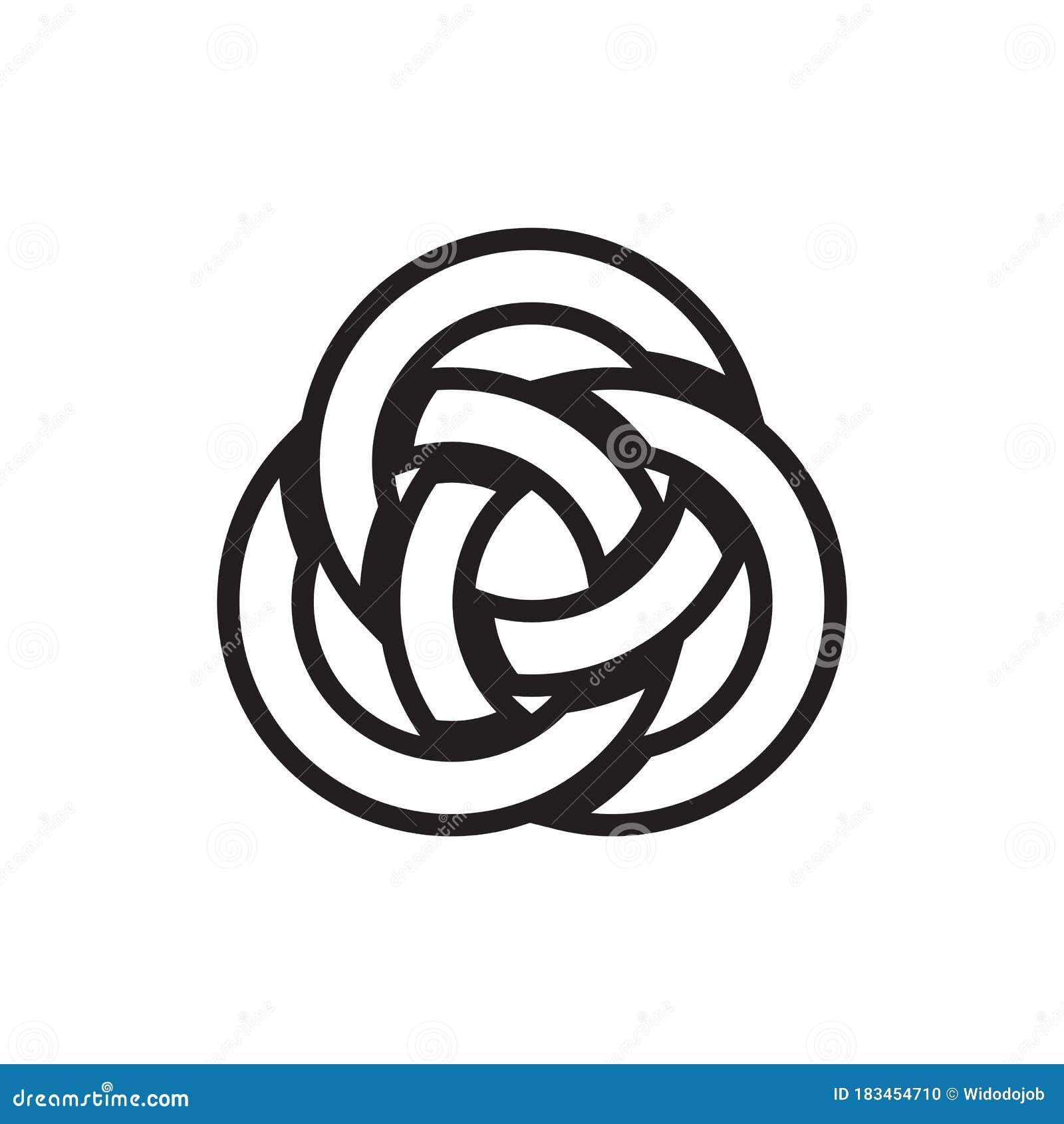 Interlocked Circle Line, Celtic Knot Circle Stock Vector - Illustration ...