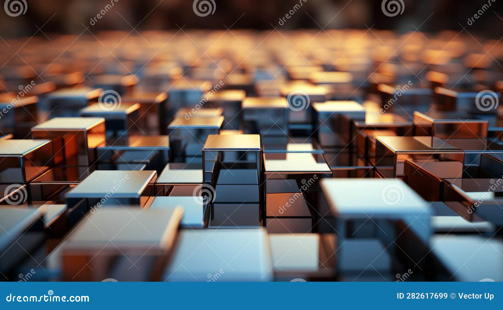 Interlocked 3D Blocks in Various Shapes. Generative AI. Stock ...