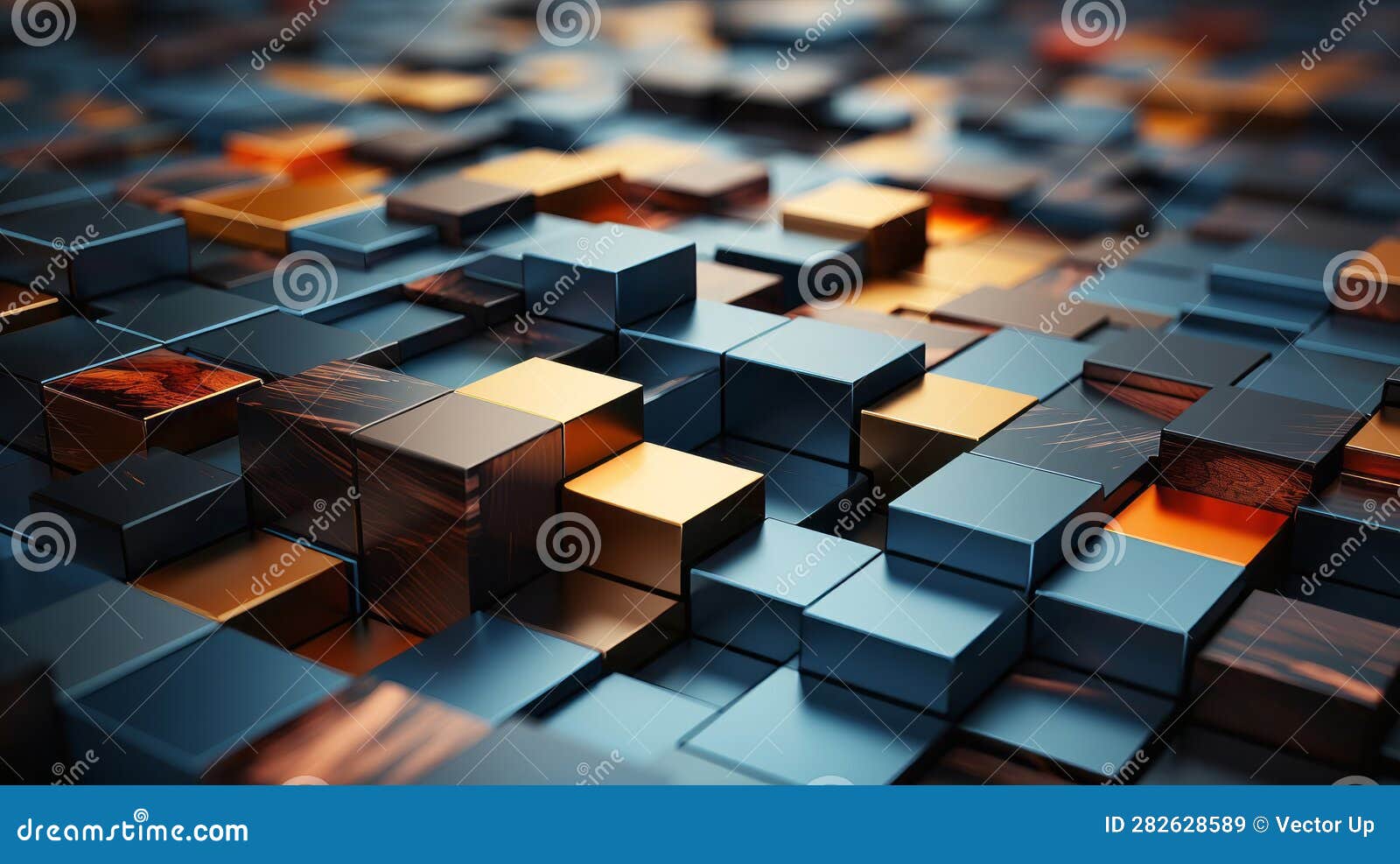 Interlocked 3D Blocks in Various Shapes. Generative AI. Stock ...