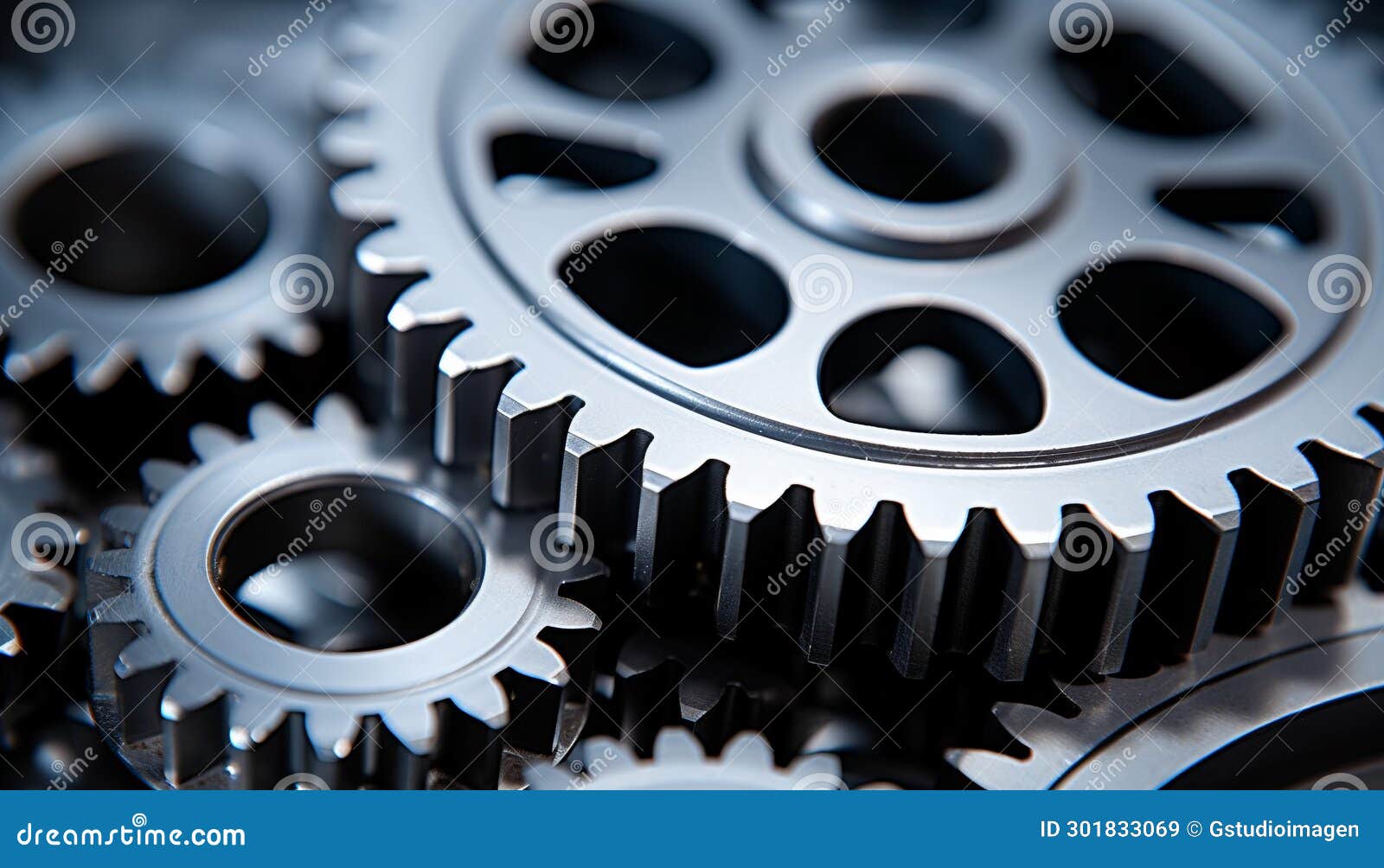 Interlocked Metal Gears Spinning, Symbolizing Teamwork and Innovation ...