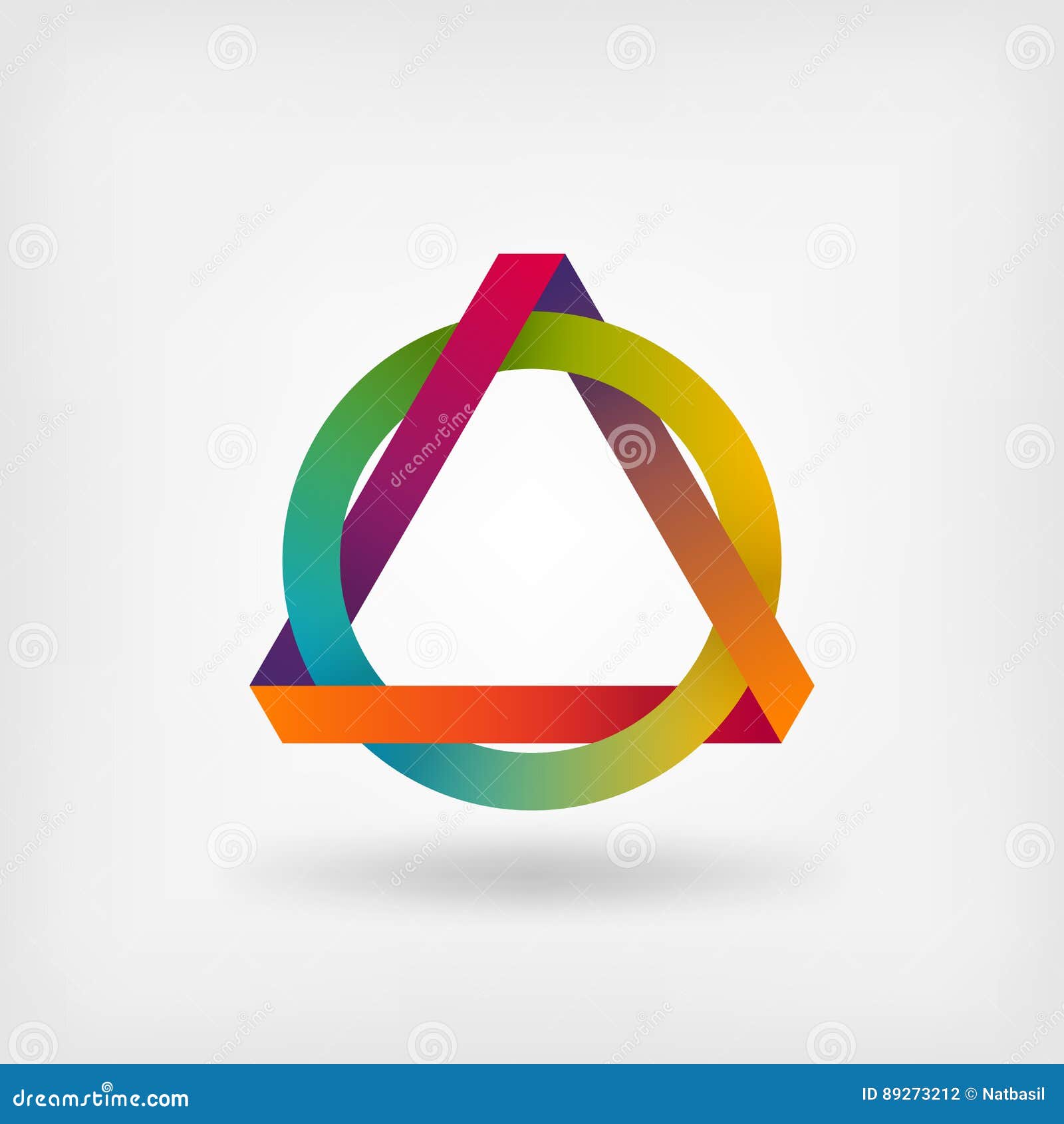 Interlocked Triangle and Ring Stock Vector - Illustration of colorful ...