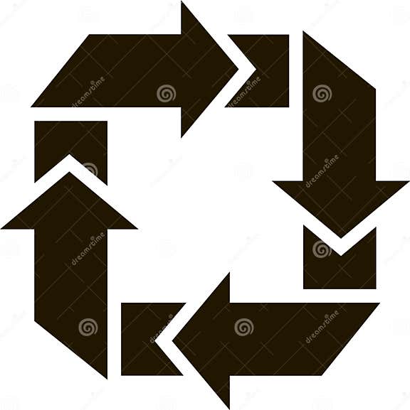 Interlocking Arrows Moving in a Circular Pattern, Representing an ...