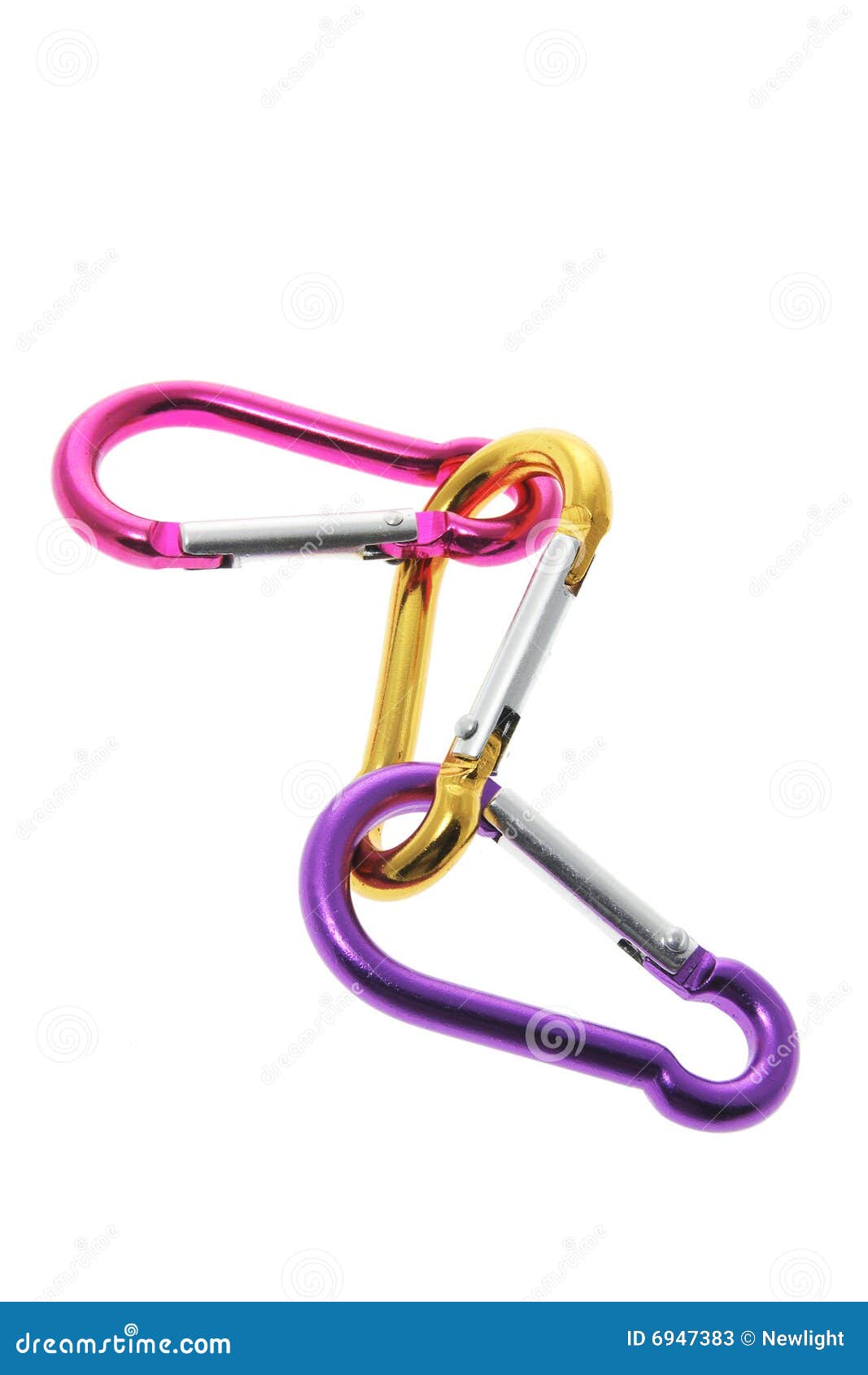 Interlocking Carabiner Hooks Stock Image - Image of interlocking, white ...