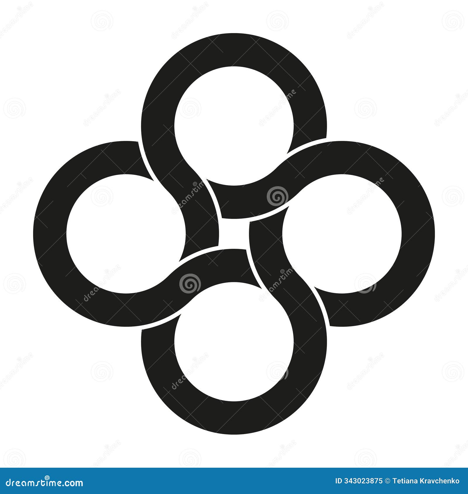 Interlocking Circle Icon. Geometric Knot Symbol. Vector Abstract Shape ...