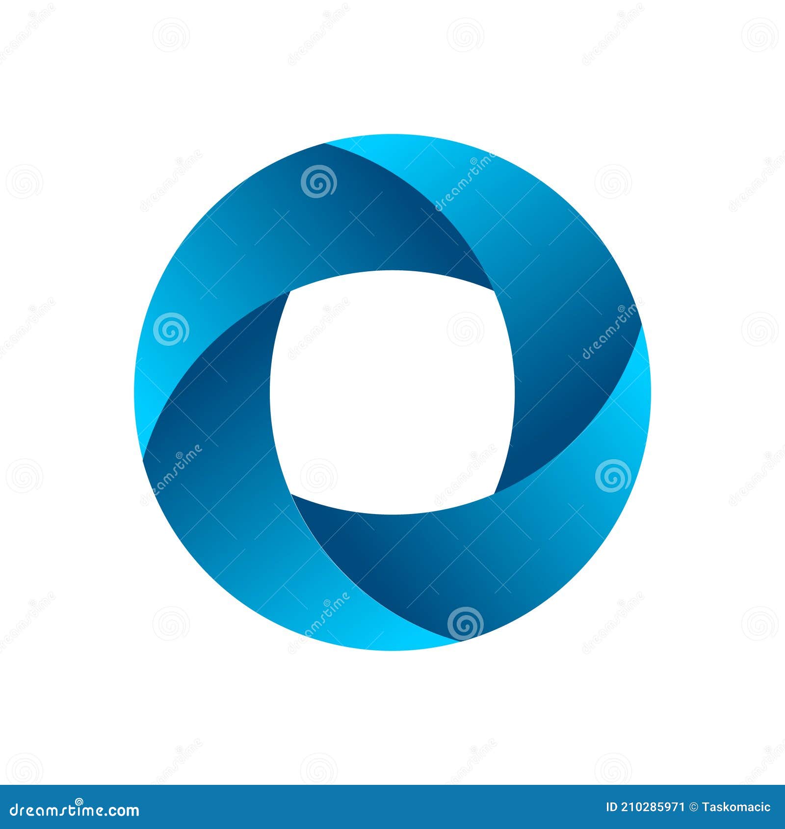 Interlocking Circle on White Background. Impossible Circle Shape. Stock ...