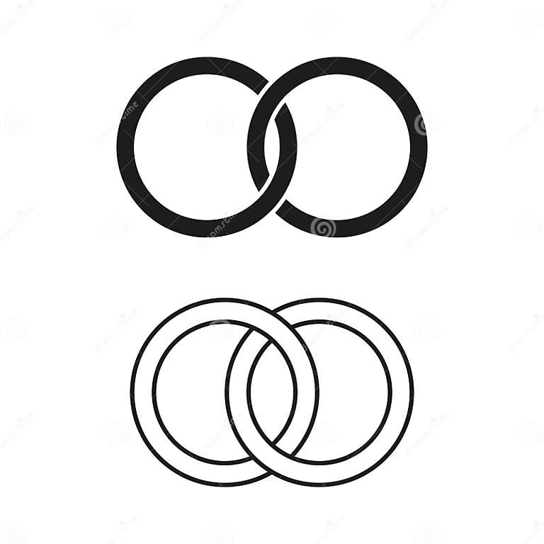 Interlocking Circles Icon. Unity Concept. Minimalist Design. Vector ...