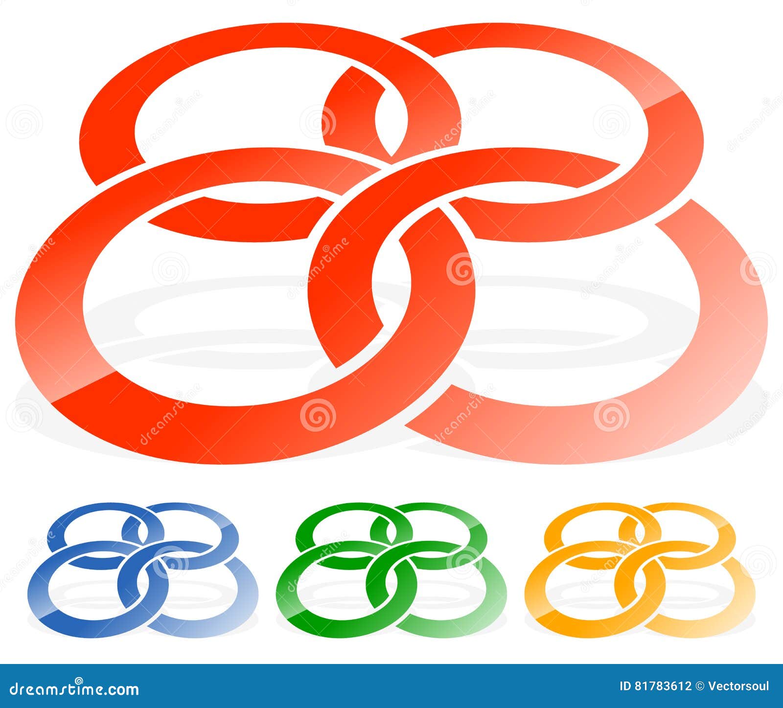 Interlocking Circles, Rings Abstract Icon. Connection Concept Ic Stock ...
