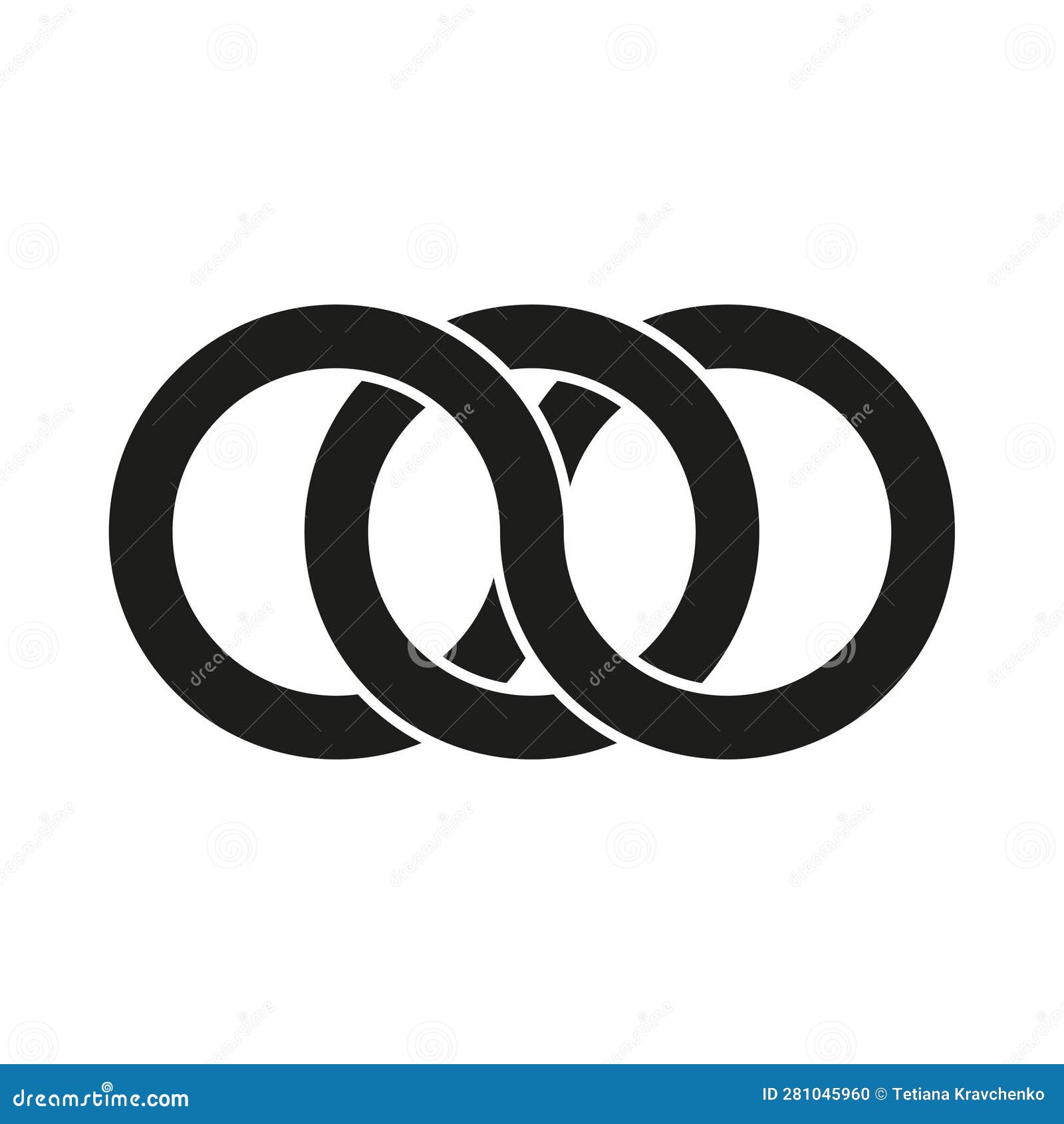 Interlocking Circles, Rings Contour. Circles, Rings Concept Icon ...