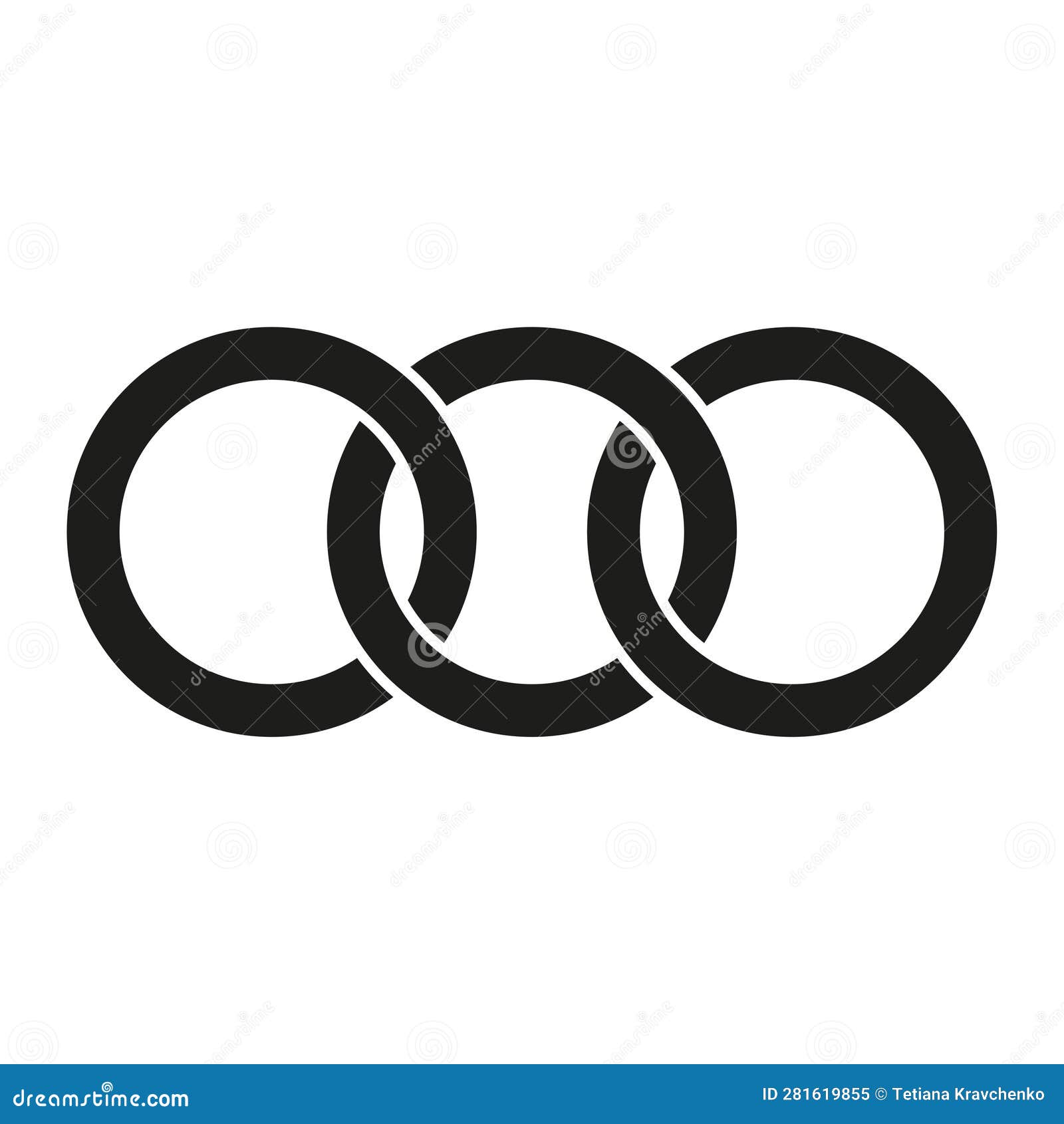 Interlocking Circles, Rings Contour. Circles, Rings Concept Icon ...