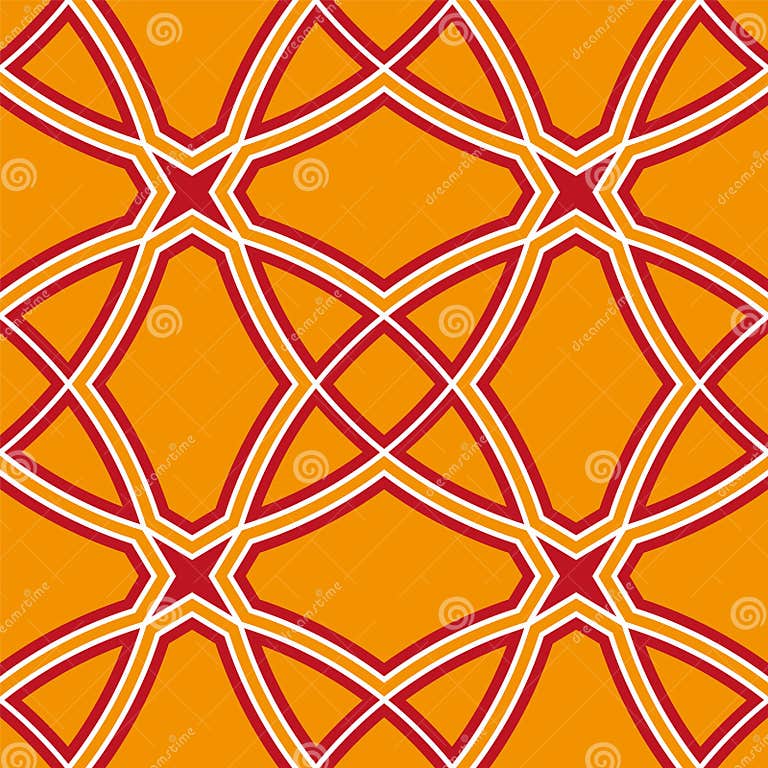 Interlocking Circles and Stars. Geometric Seamless Pattern Stock Vector ...