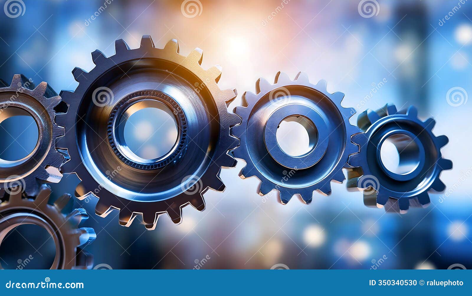 Interlocking Cogs Spin in Dynamic Motion, Showing Teamwork Stock ...