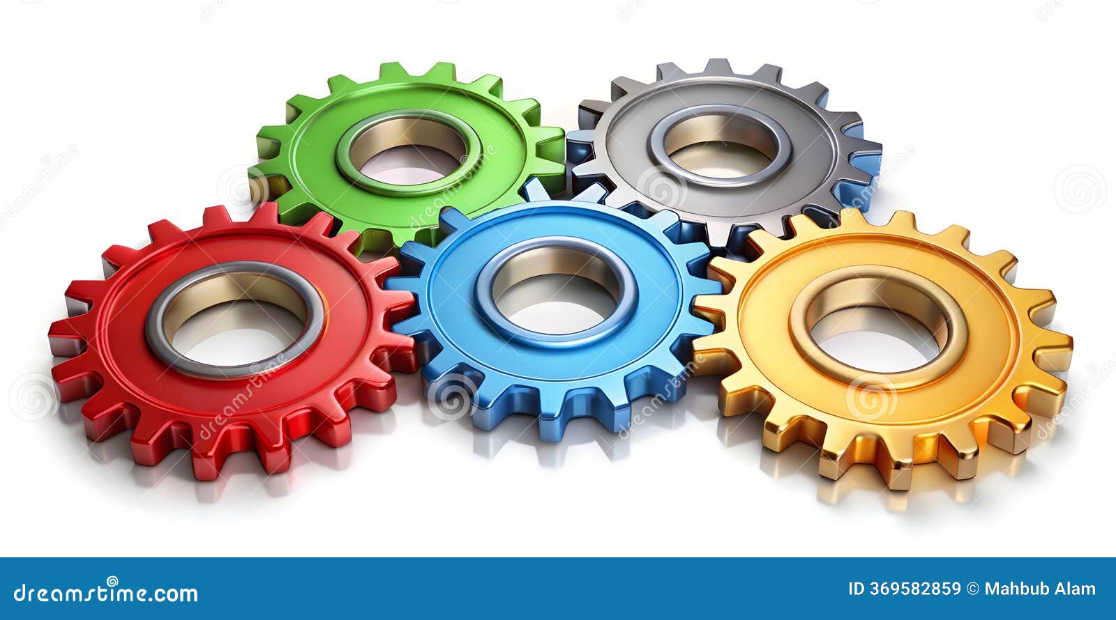 Interlocking Cogs Symbolizing Teamwork And Collaborationisolated On ...