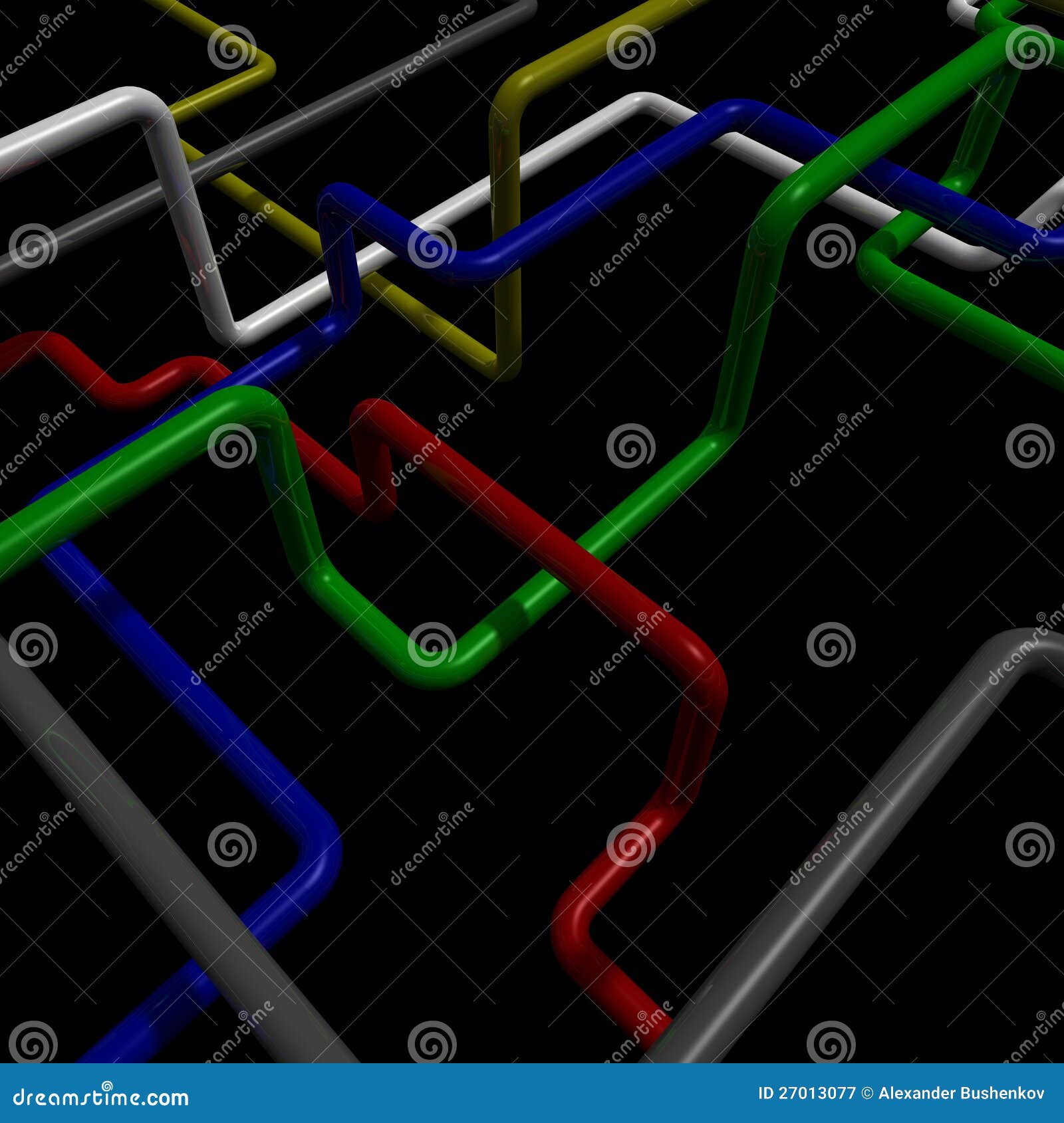Interlocking colored tubes stock illustration. Illustration of ...