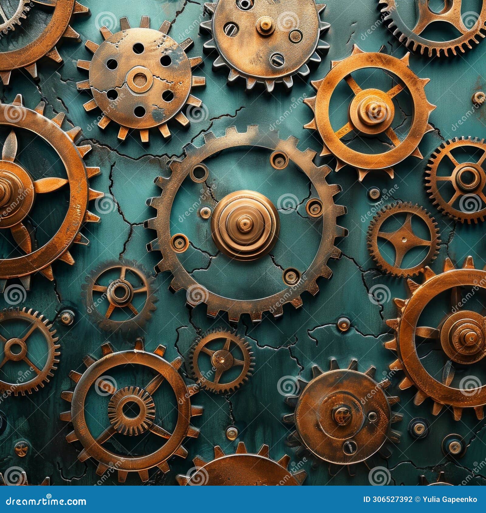 Interlocking Gears and Cogs Forming an Intricate, Steampunk-inspired ...