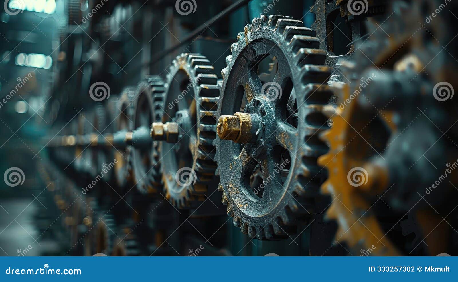 Interlocking Gears and Cogwheels Showcase Teamwork in an Industrial ...