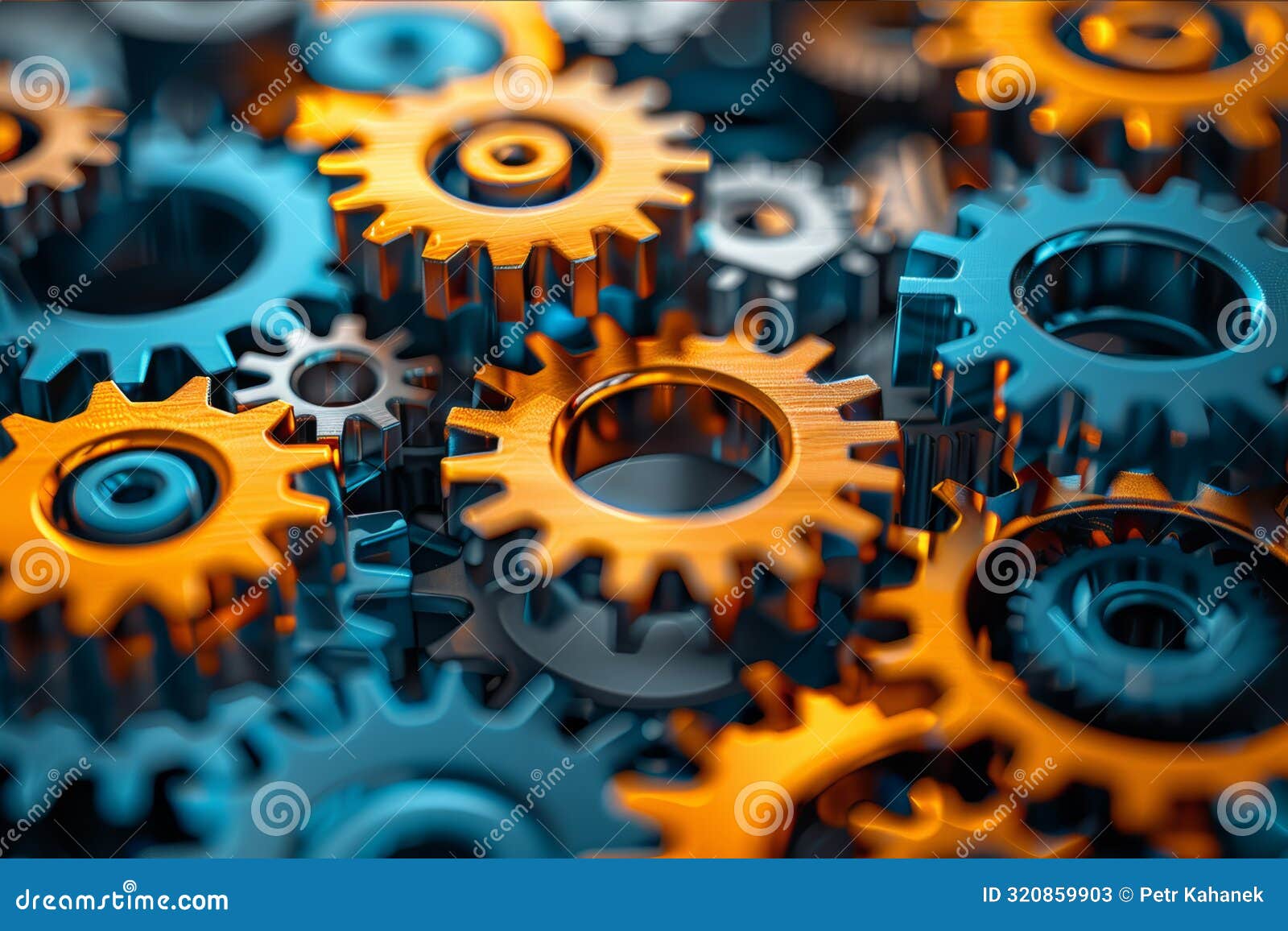 Interlocking Gears of Different Sizes and Colors Working Together ...