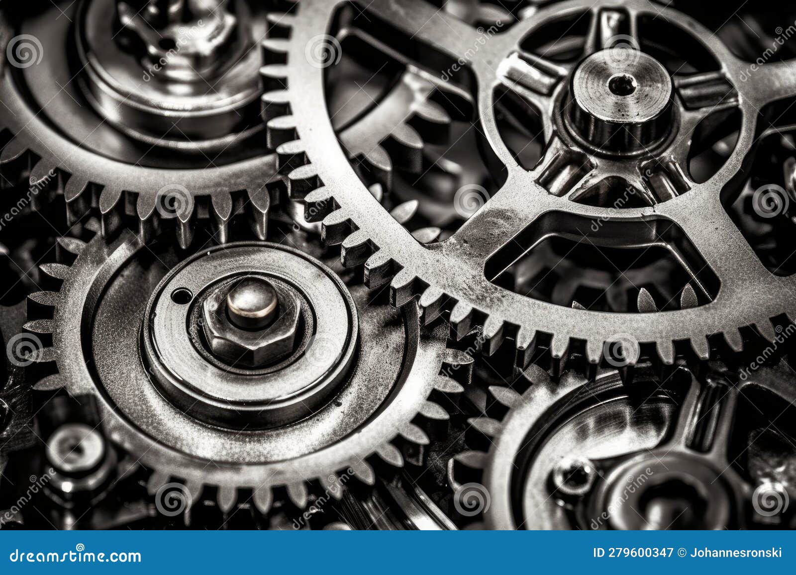 Interlocking Gears: Mesmerizing Mechanical Pattern in Close-up Stock ...