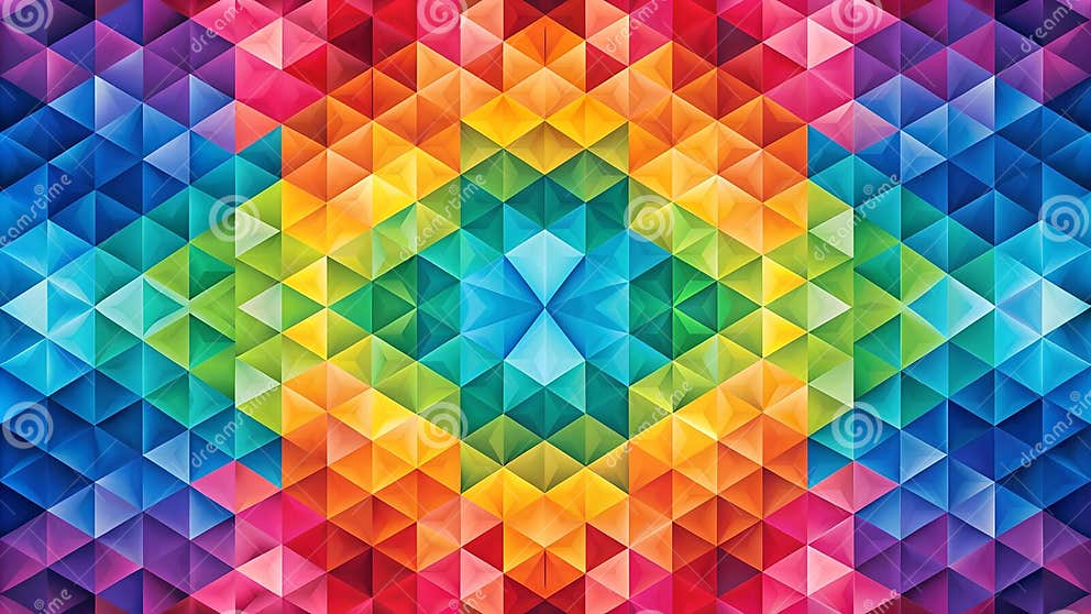 Interlocking Geometric Forms in a Vibrant Spectrum Generative AI Stock ...