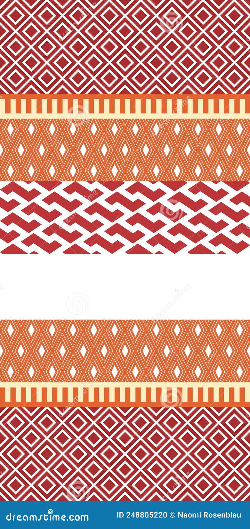 Interlocking Geometric Horizontal Stripe of Geometric Shapes. Repeat ...